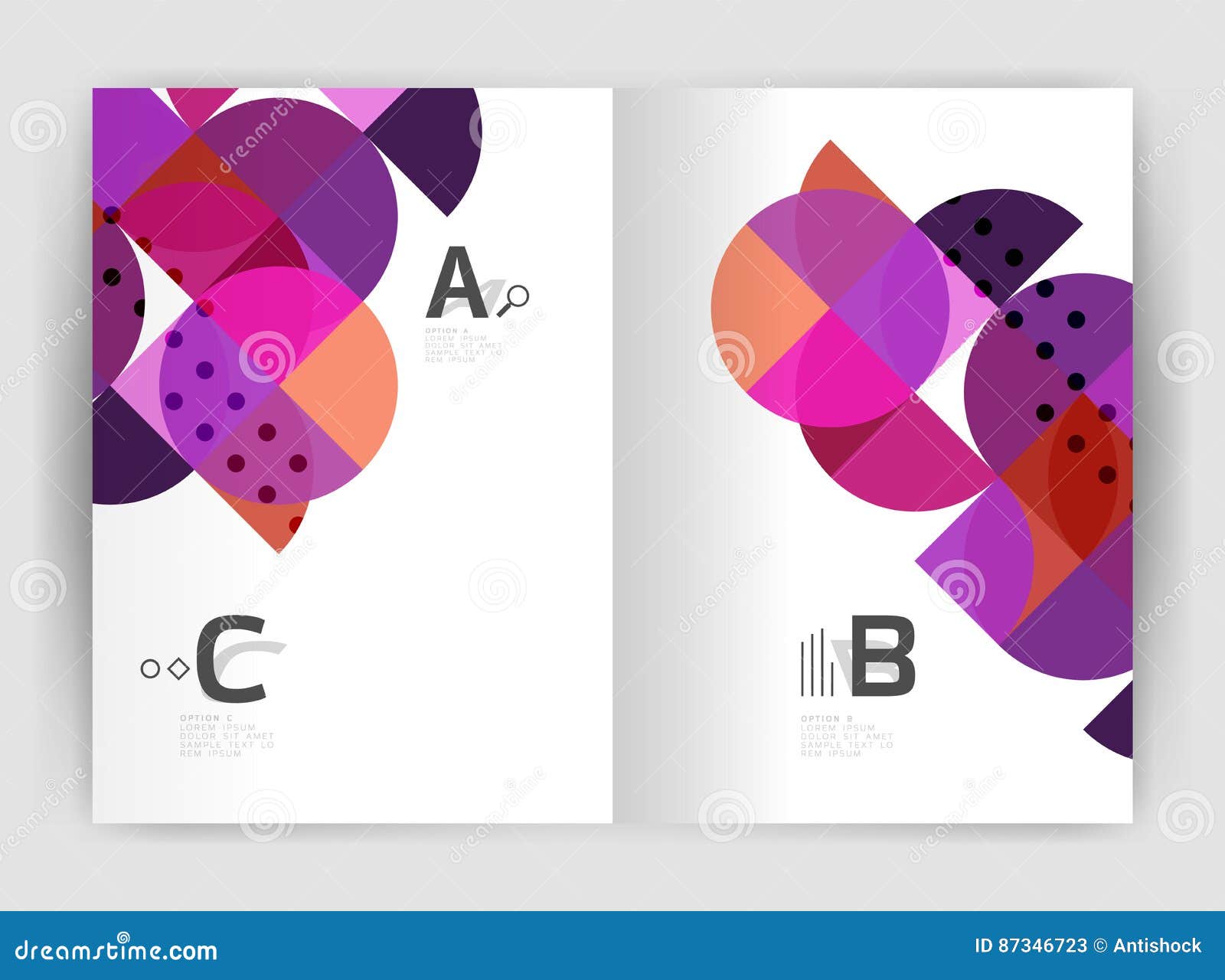 Abstract Background with Color Triangles, Annual Report Print Backdrop ...