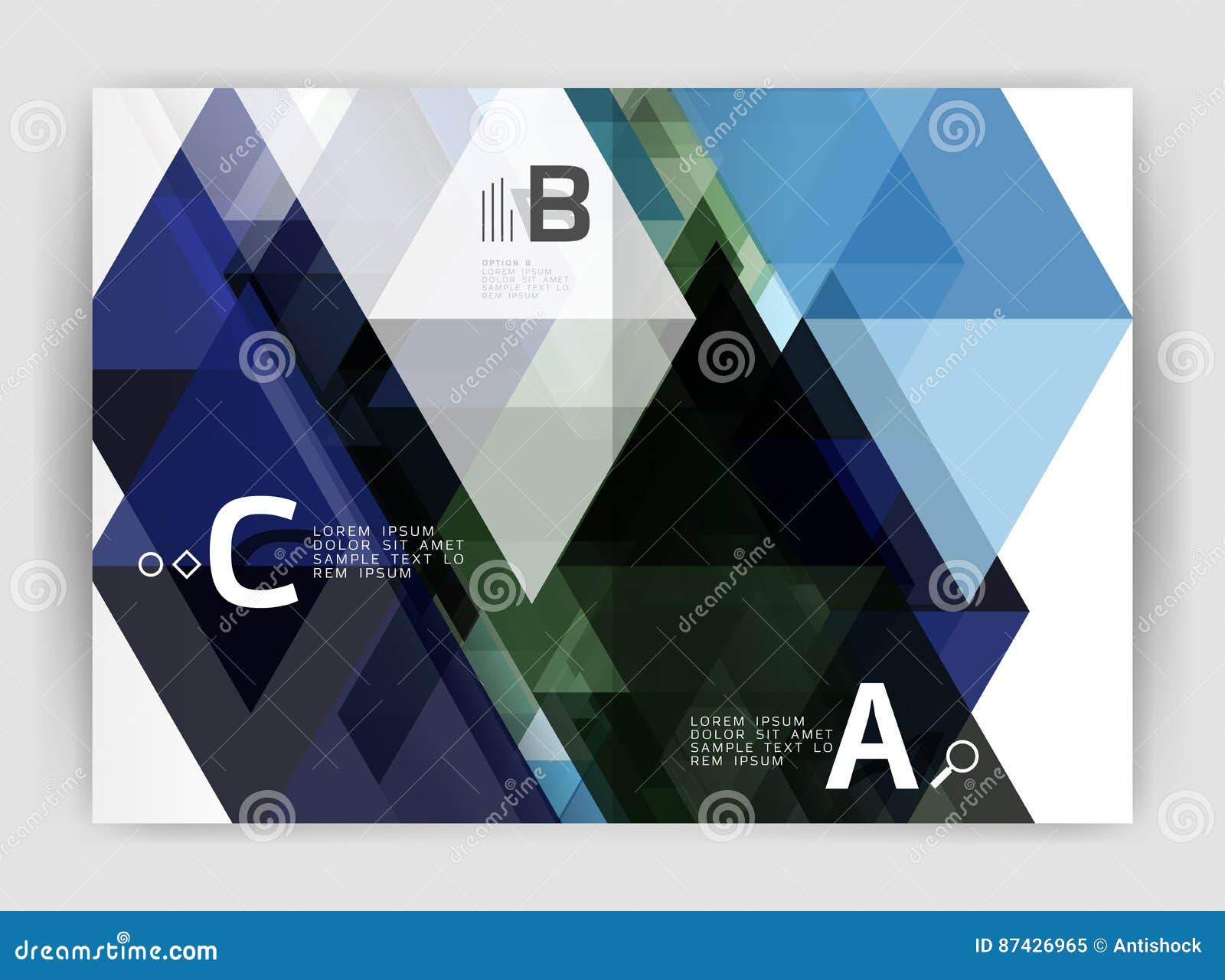 Abstract Background with Color Triangles, Annual Report Print Backdrop ...