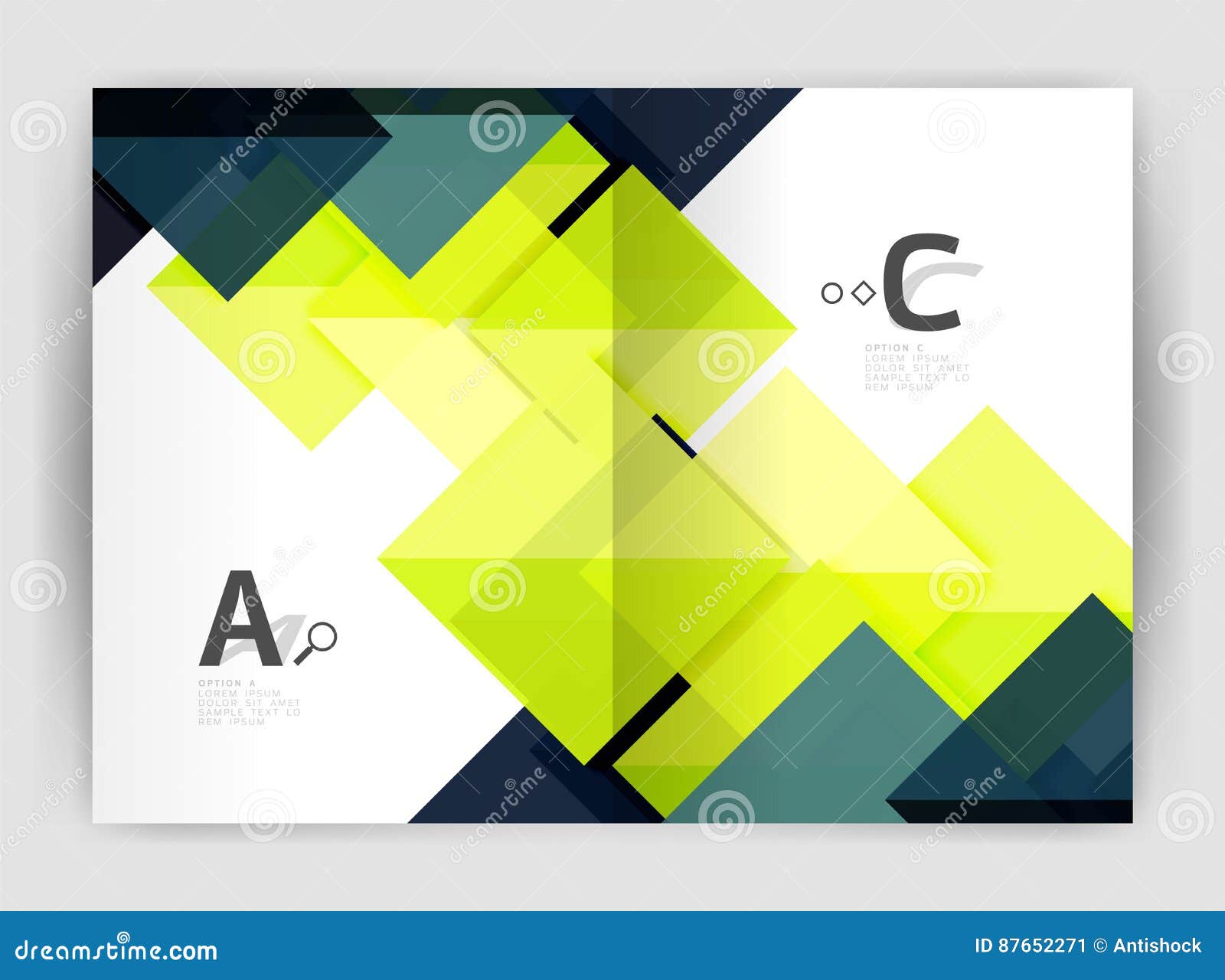 Abstract Background with Color Triangles, Annual Report Print Backdrop ...