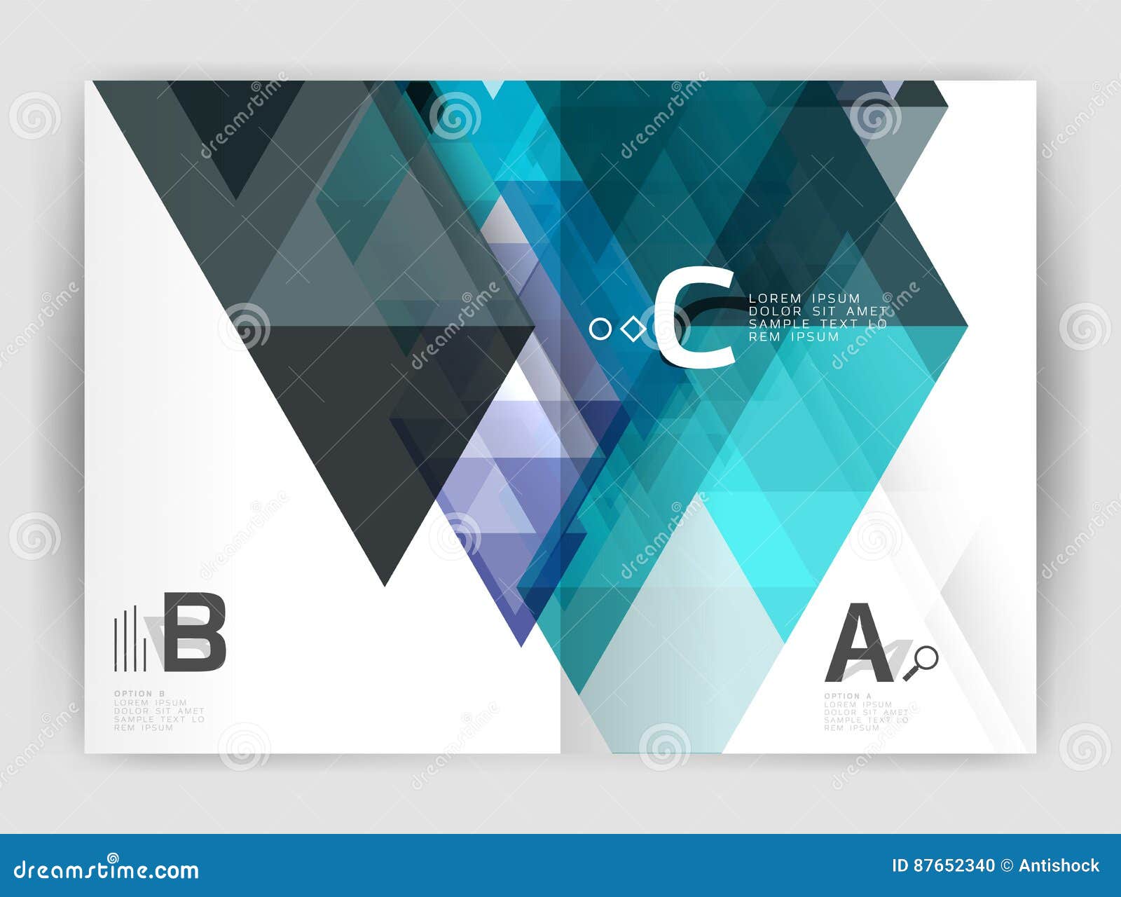 Abstract Background with Color Triangles, Annual Report Print Backdrop ...