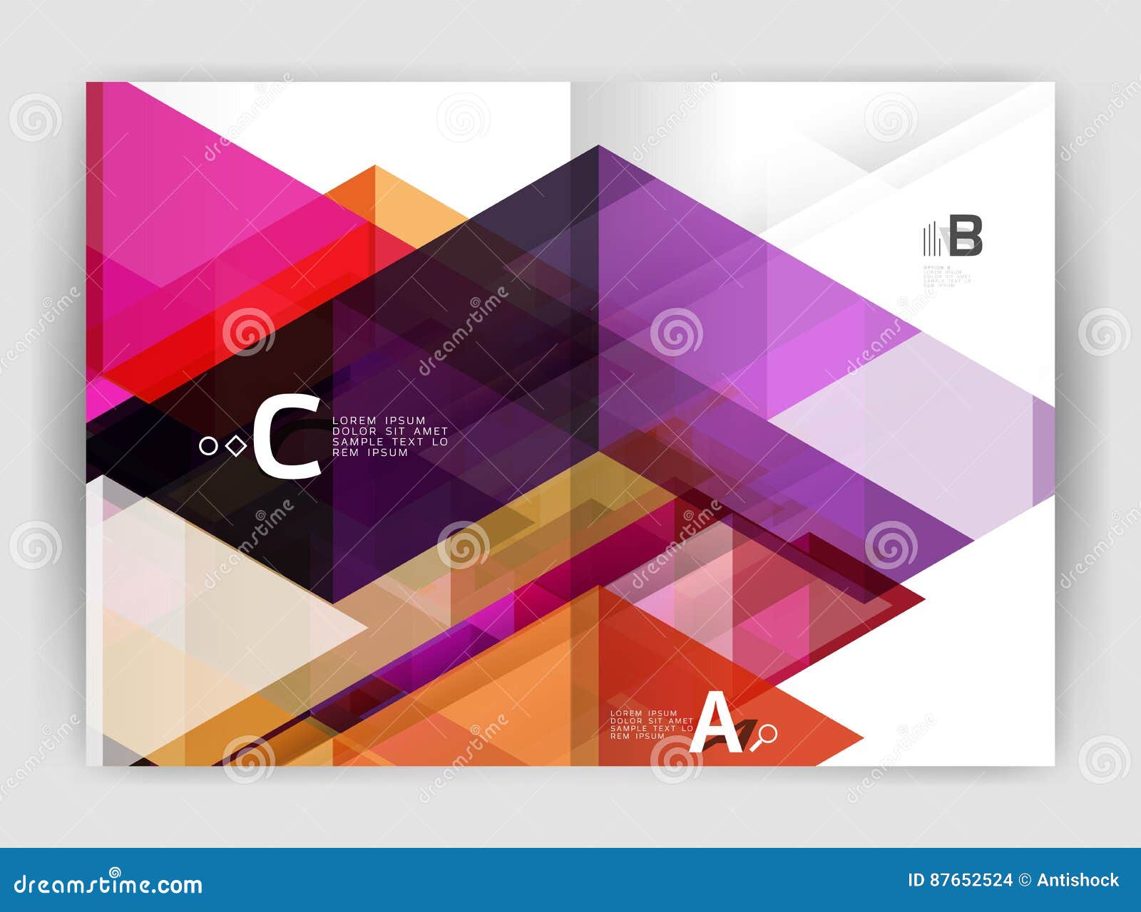 Abstract Background with Color Triangles, Annual Report Print Backdrop ...