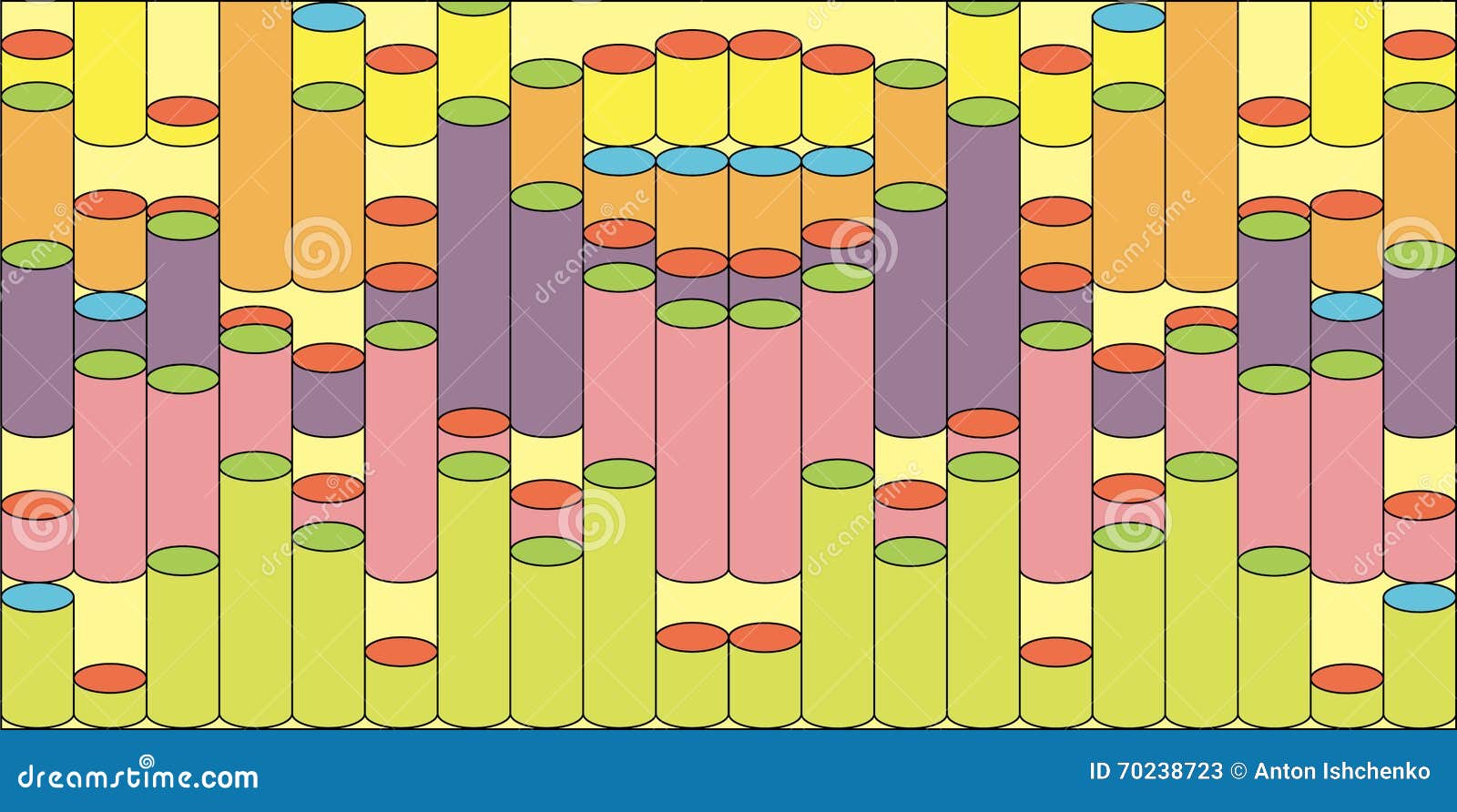 Colored Cylinders Vector Element Cartoon Illustration | CartoonDealer ...