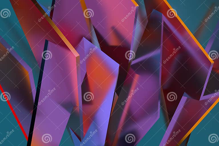 Abstract Background of Colored Intersecting Triangles. 3D Render Stock ...