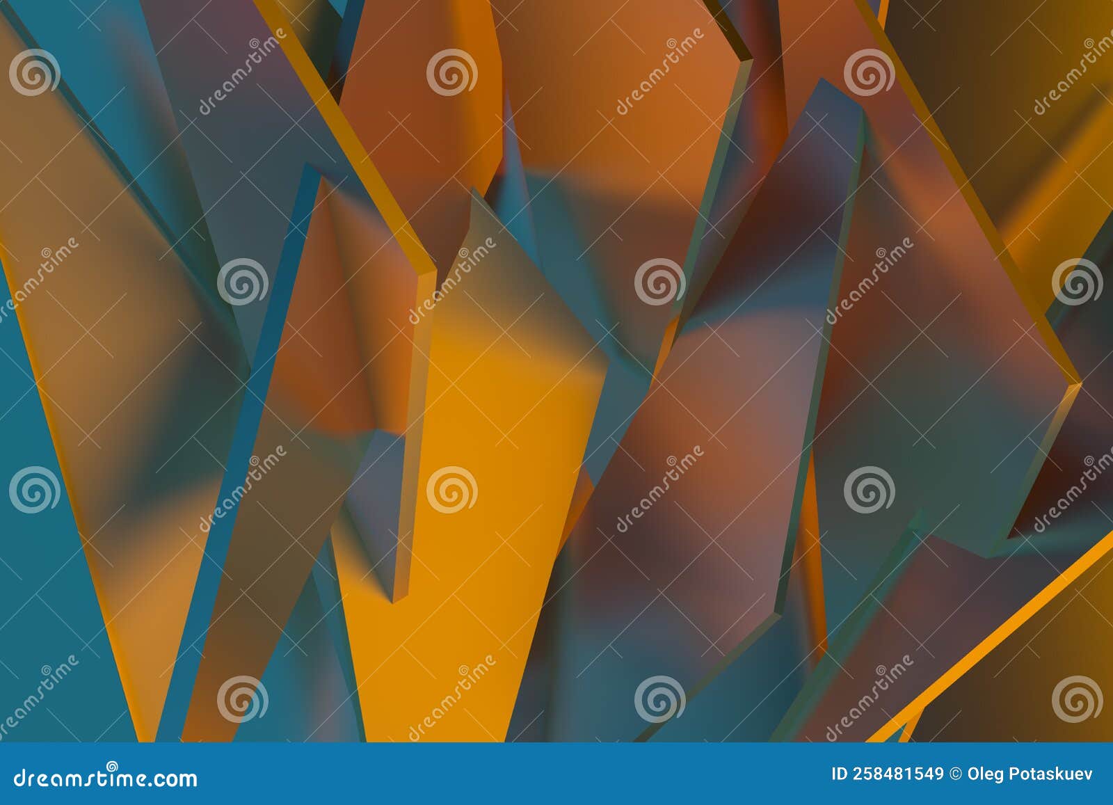 Abstract Background of Colored Intersecting Triangles. 3D Render Stock ...