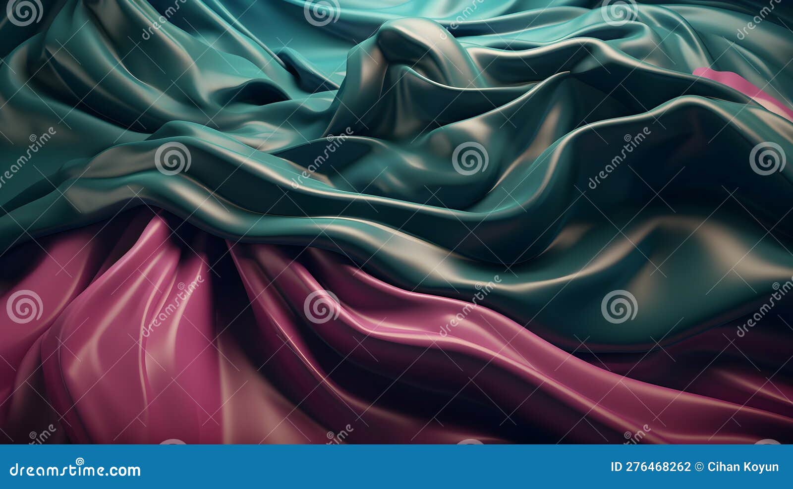 Abstract Background of Colored Silk or Satin with Some Smooth Folds in ...