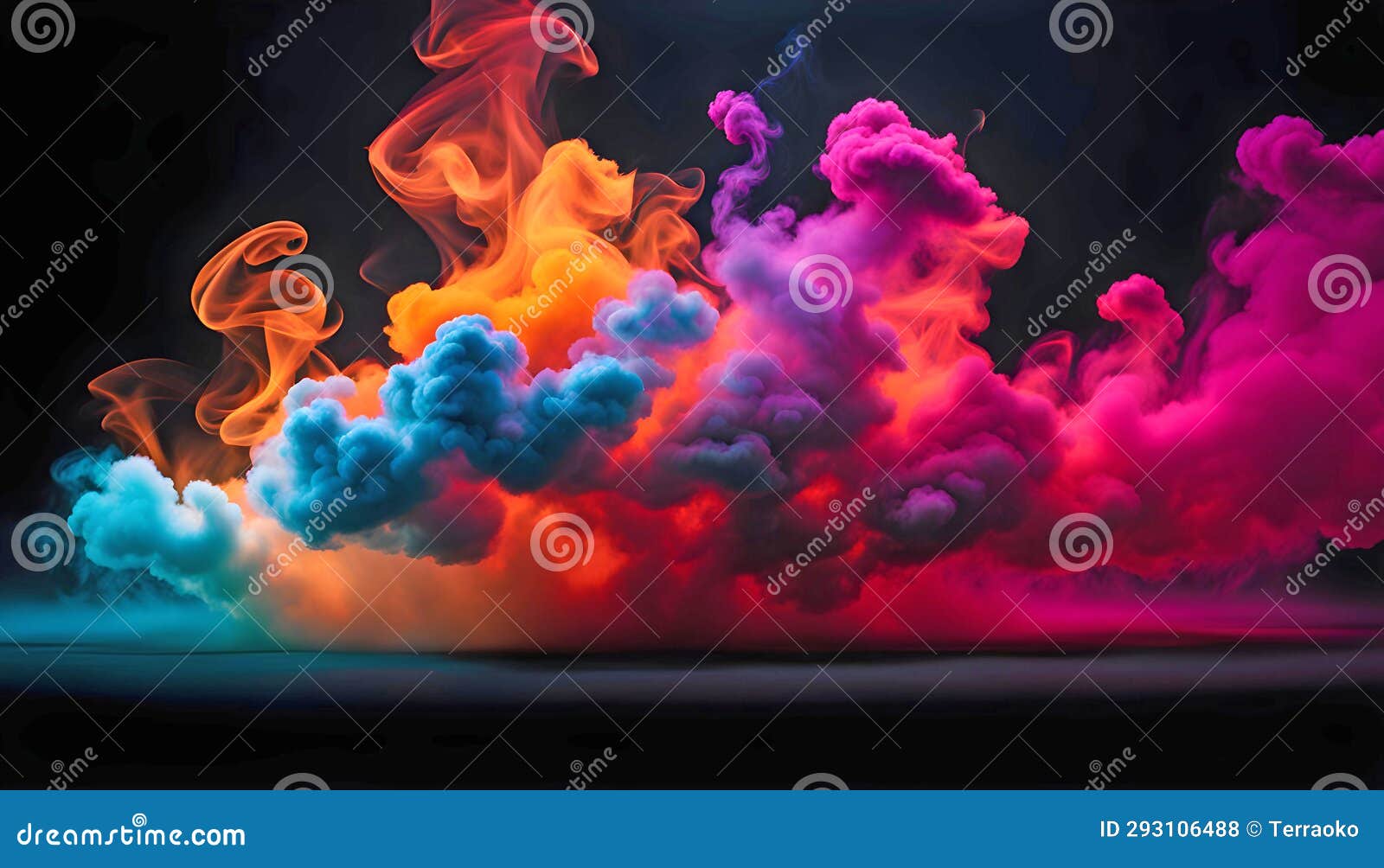 Abstract Background of Colored Smoke on a Black Background. Stock ...