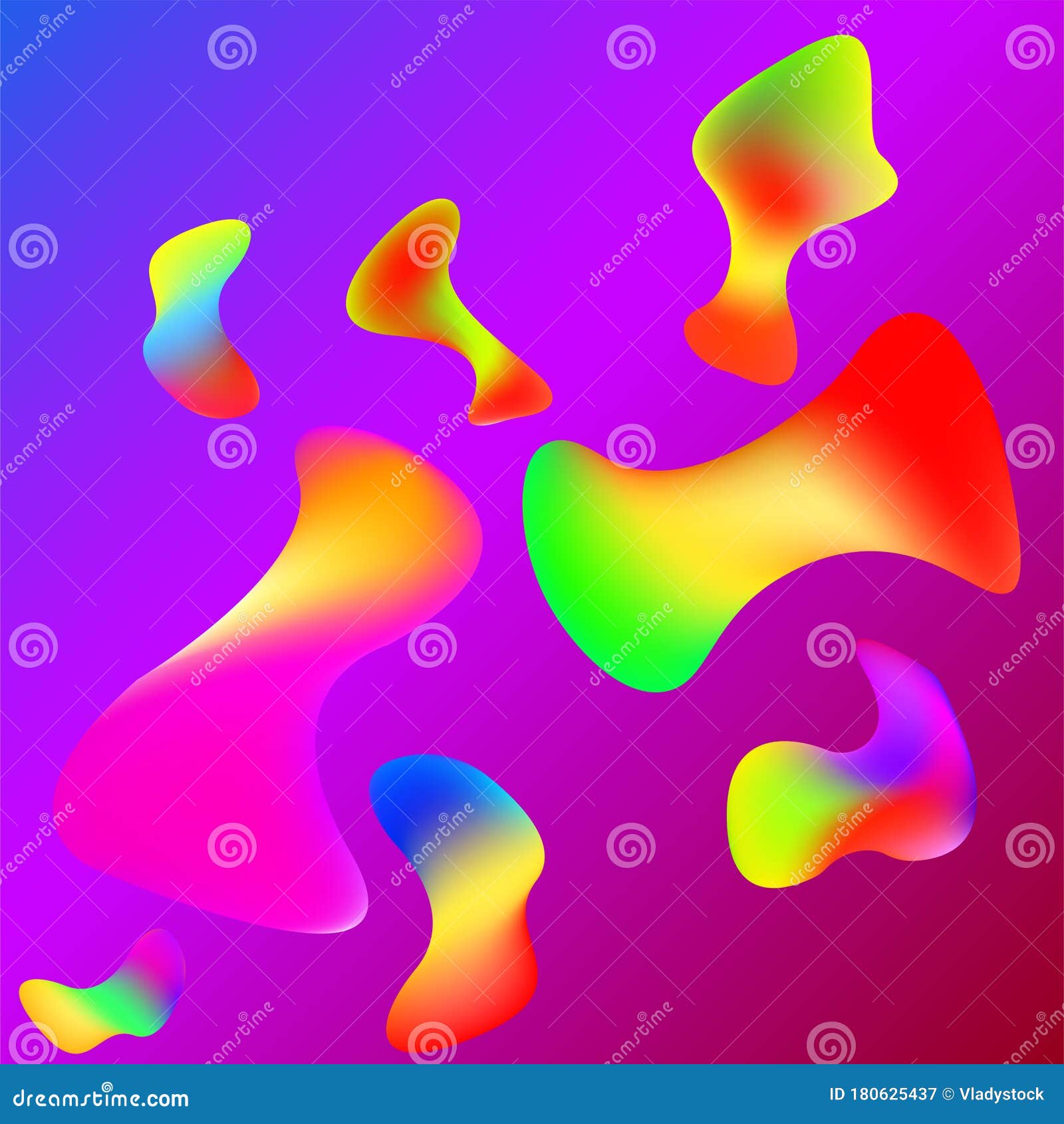 Abstract Background of Colorful Amorphous Shapes, Pattern with ...