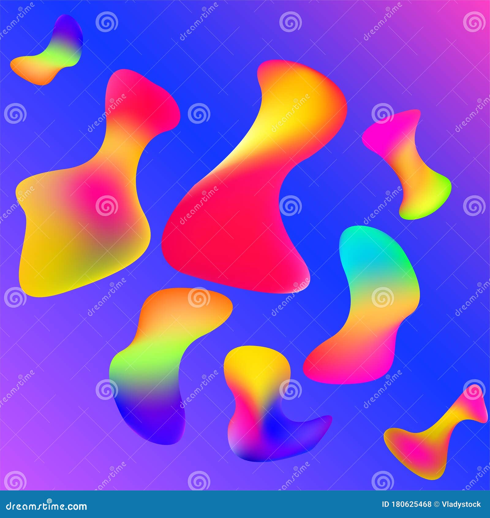Abstract Background of Colorful Amorphous Shapes, Pattern with ...