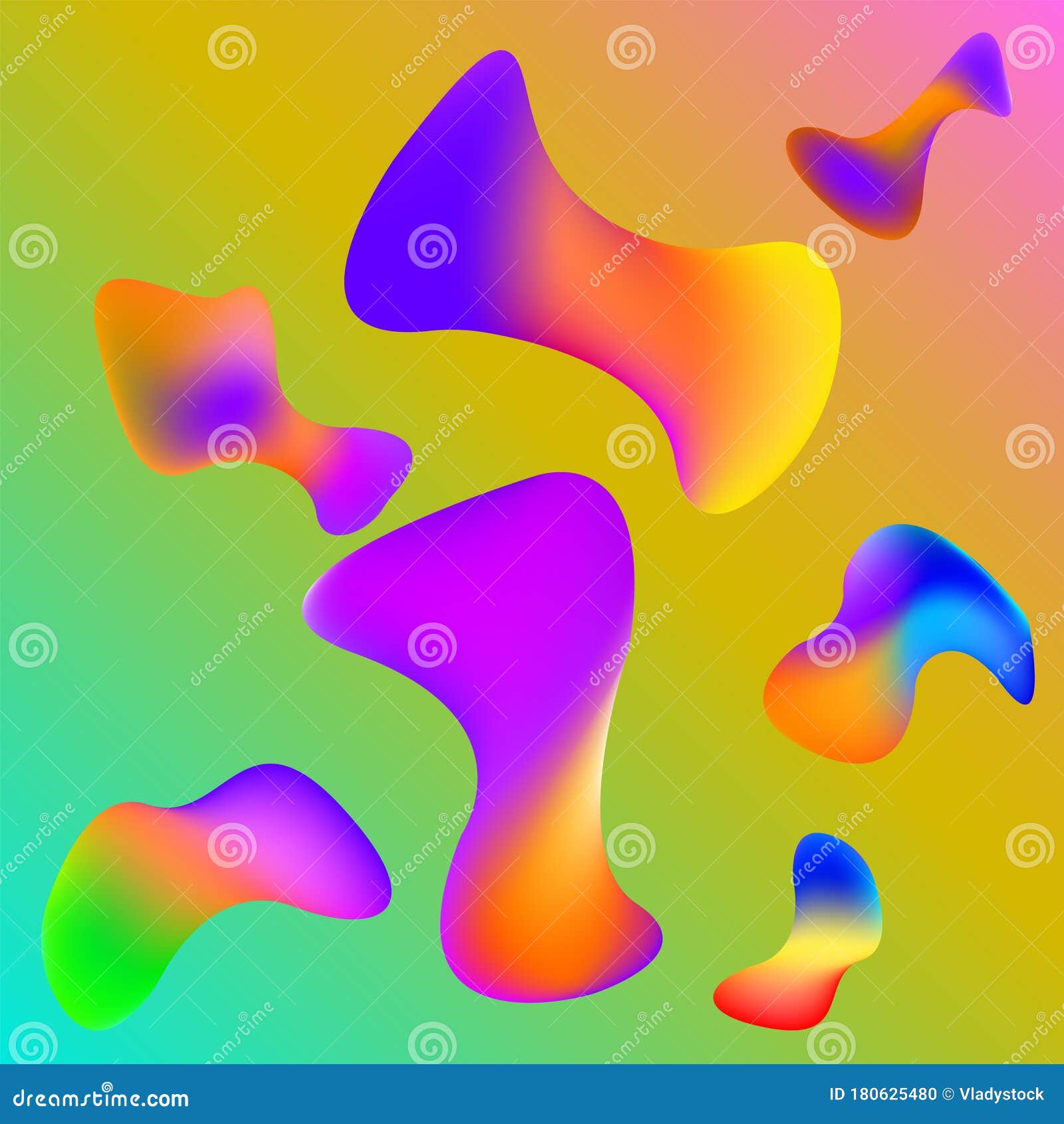 Abstract Background of Colorful Amorphous Shapes, Pattern with ...