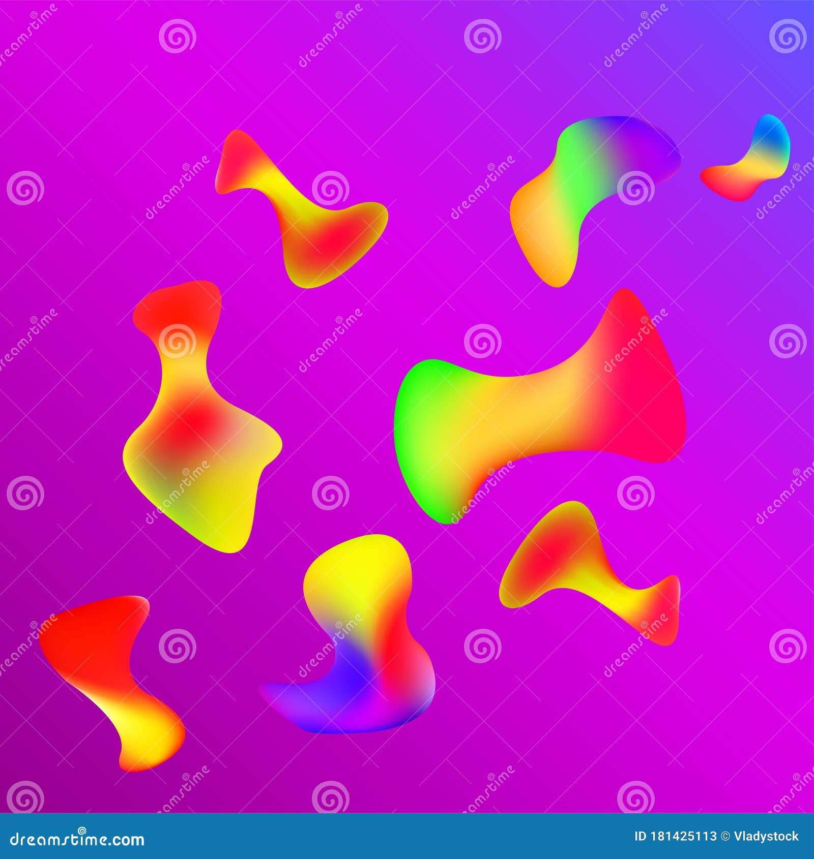 Abstract Background of Colorful Amorphous Shapes, Pattern with ...