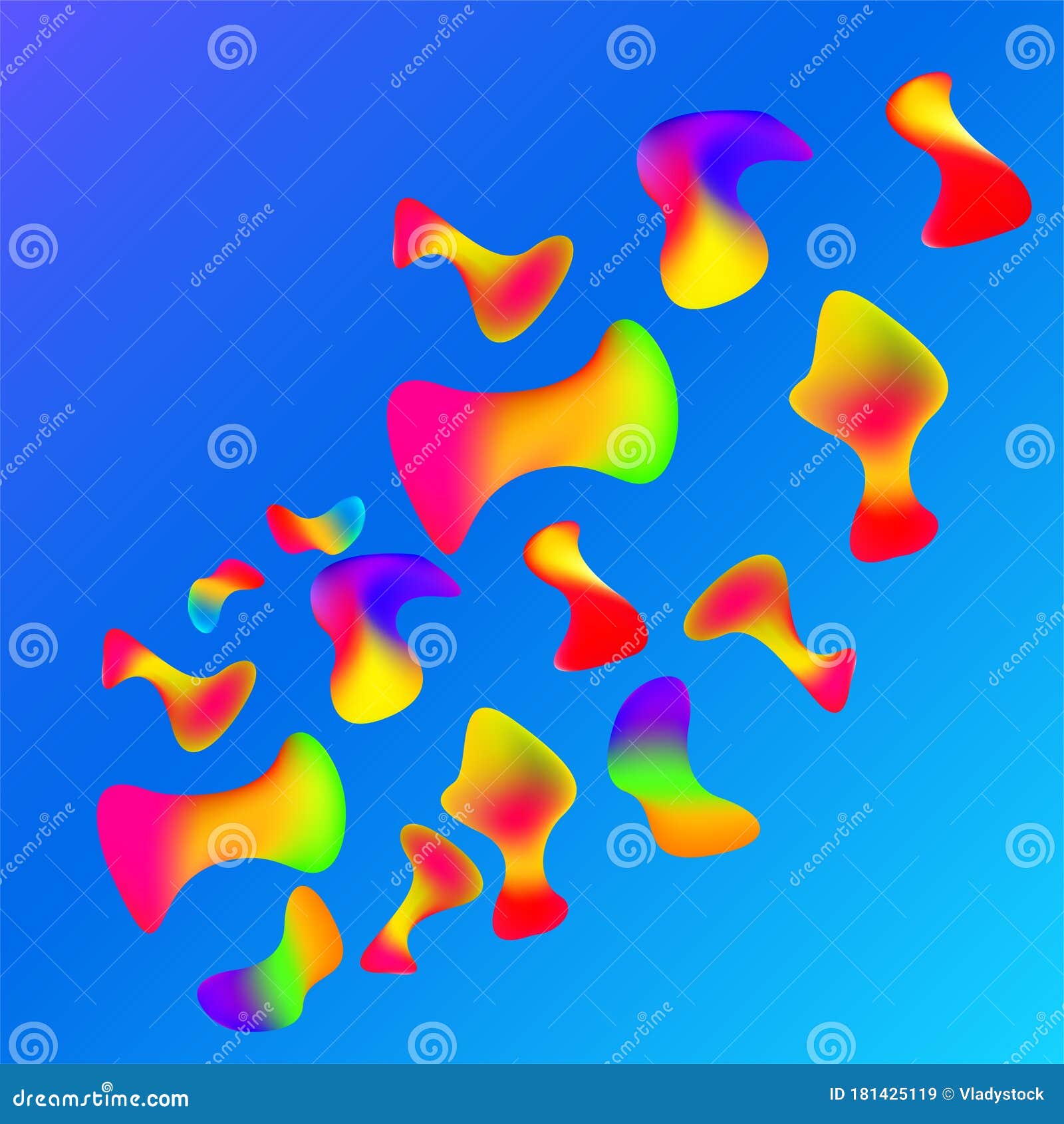Abstract Background of Colorful Amorphous Shapes, Pattern with ...