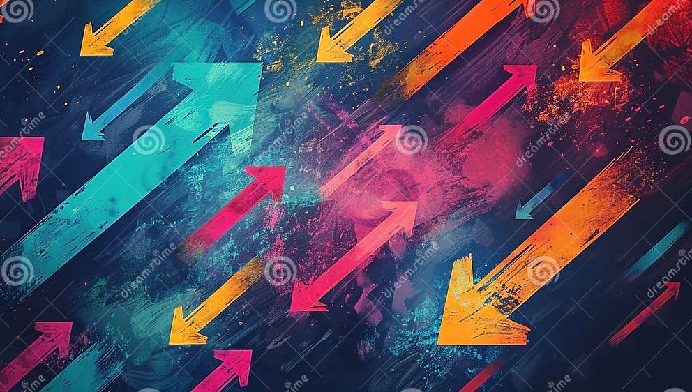 Abstract Background with Colorful Arrows Showing Direction and Progress ...