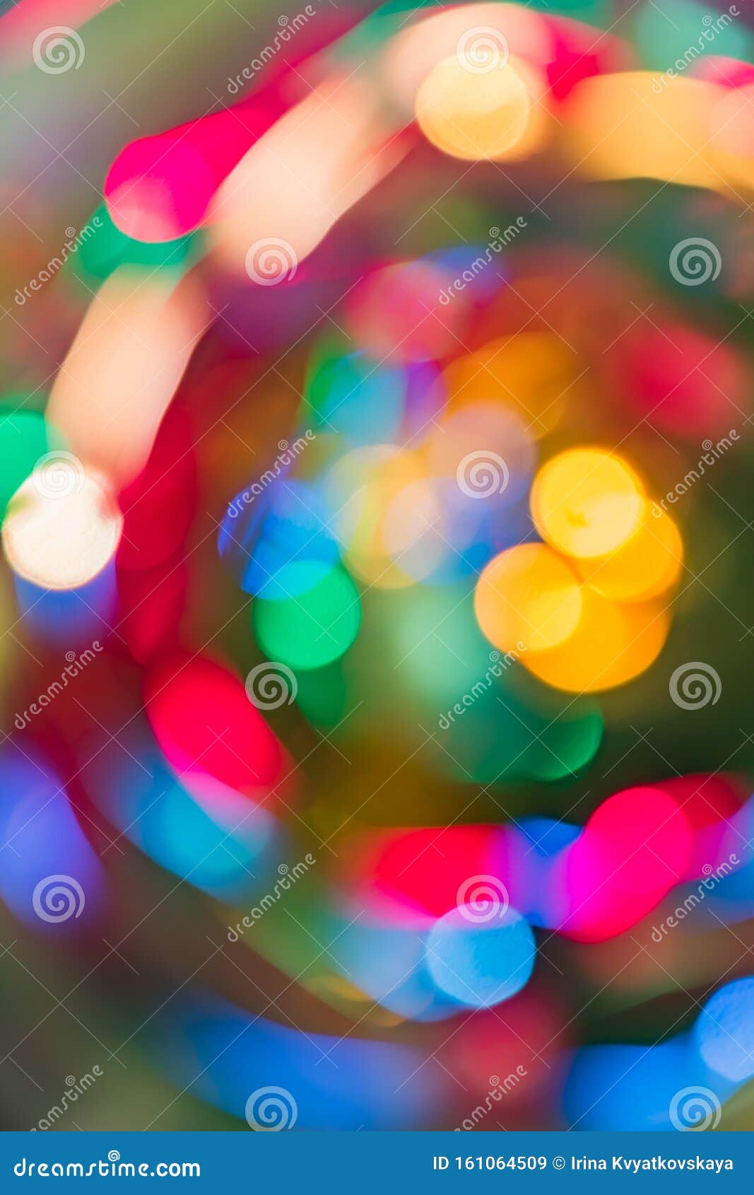 Abstract Background of Colorful Bokeh from Neon Lights. Spin Radial ...