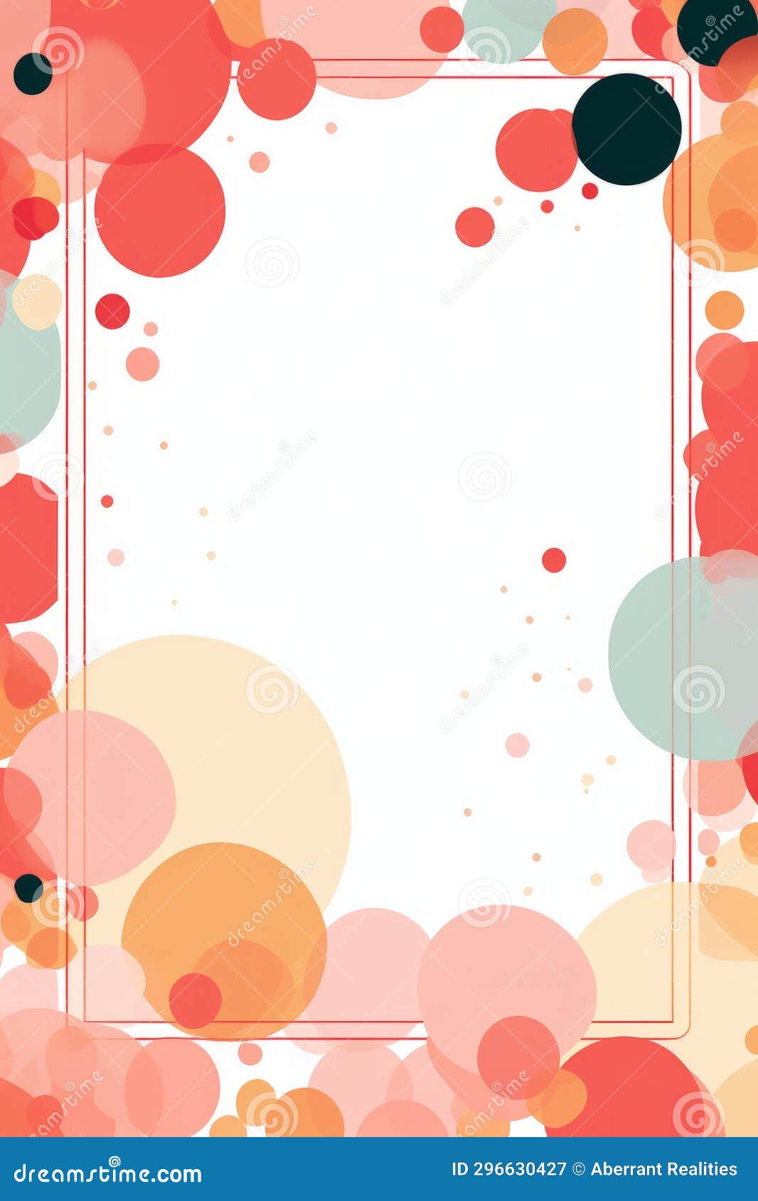 An Abstract Background with Colorful Bubbles and a Square Frame Stock ...