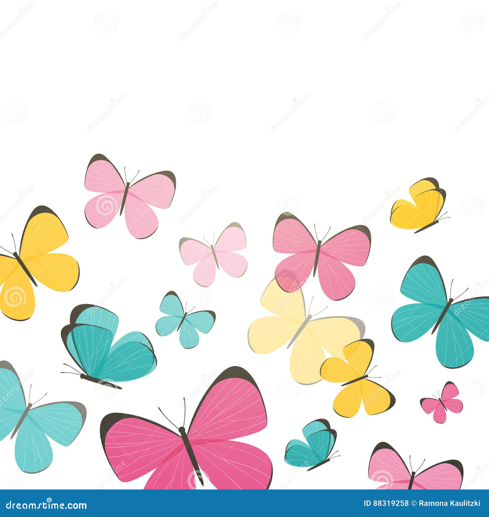 Abstract Background with Colorful Butterflies Stock Illustration ...