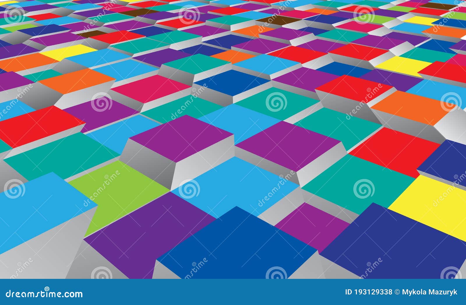 Abstract Background with Colorful Cubes in Perspective Stock Vector ...