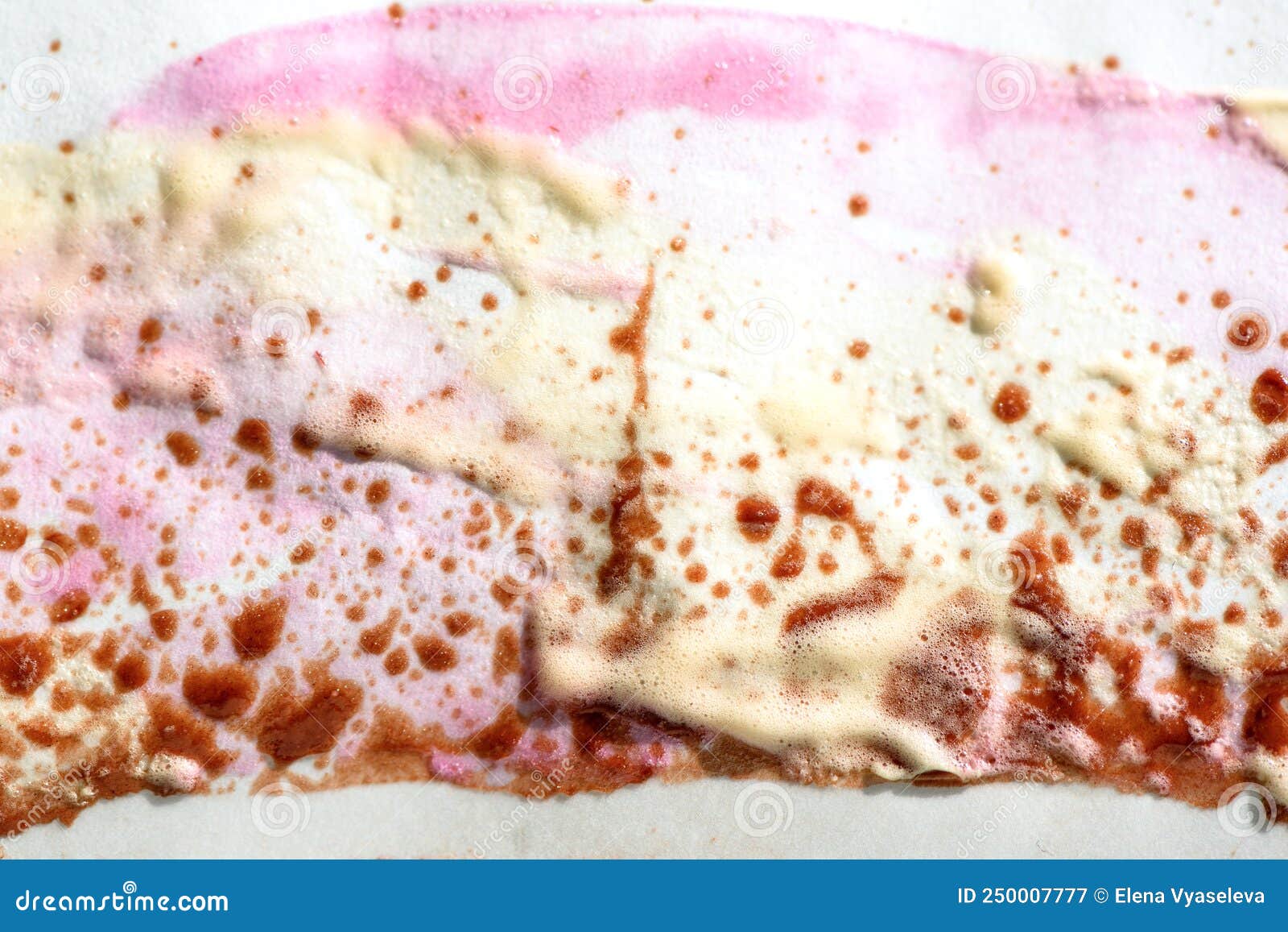 Abstract Background of Colorful Drops of Melted Ice Cream on Paper ...