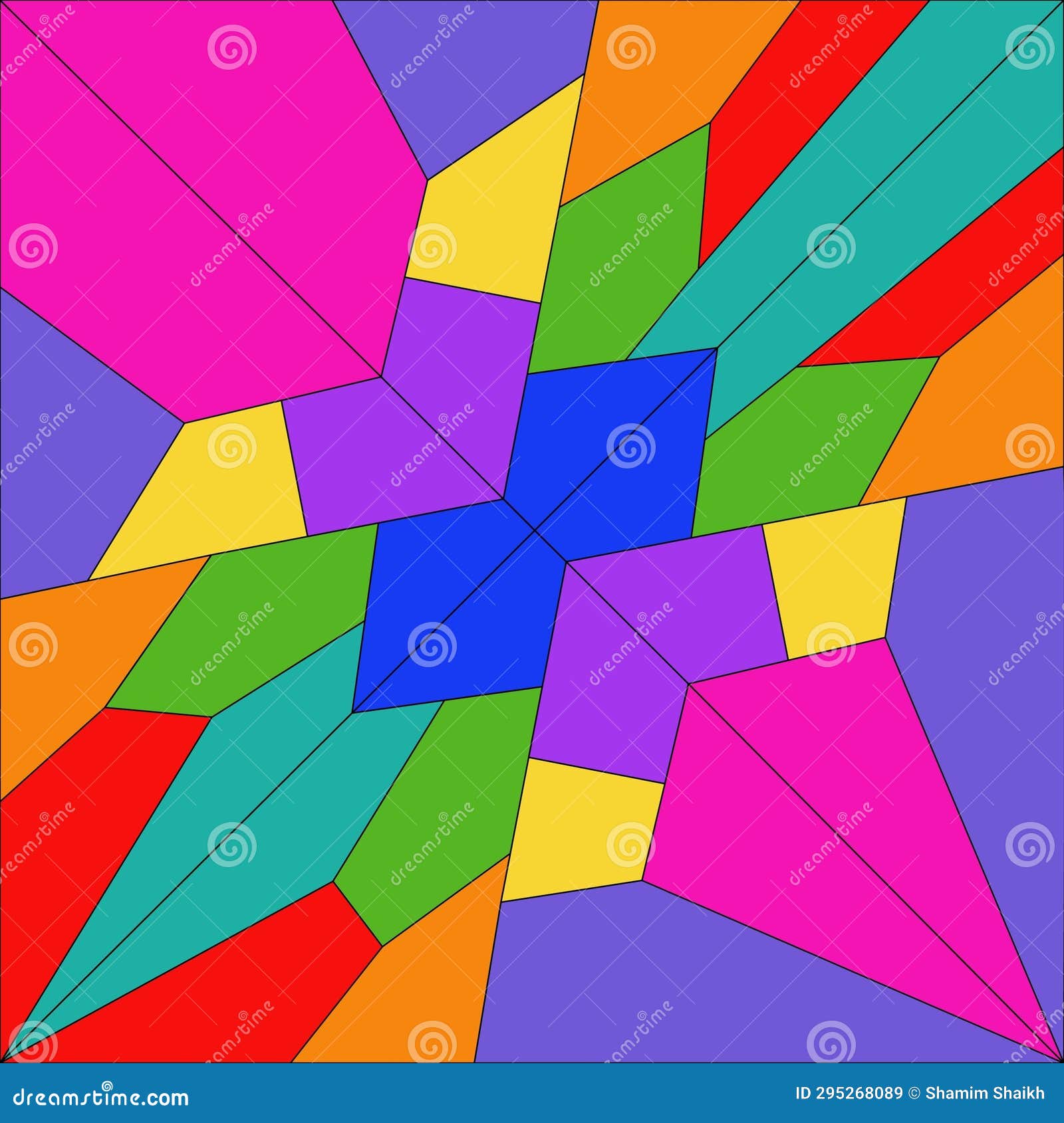 Abstract Background With Colorful Geometric Shapes Circle Rectangle