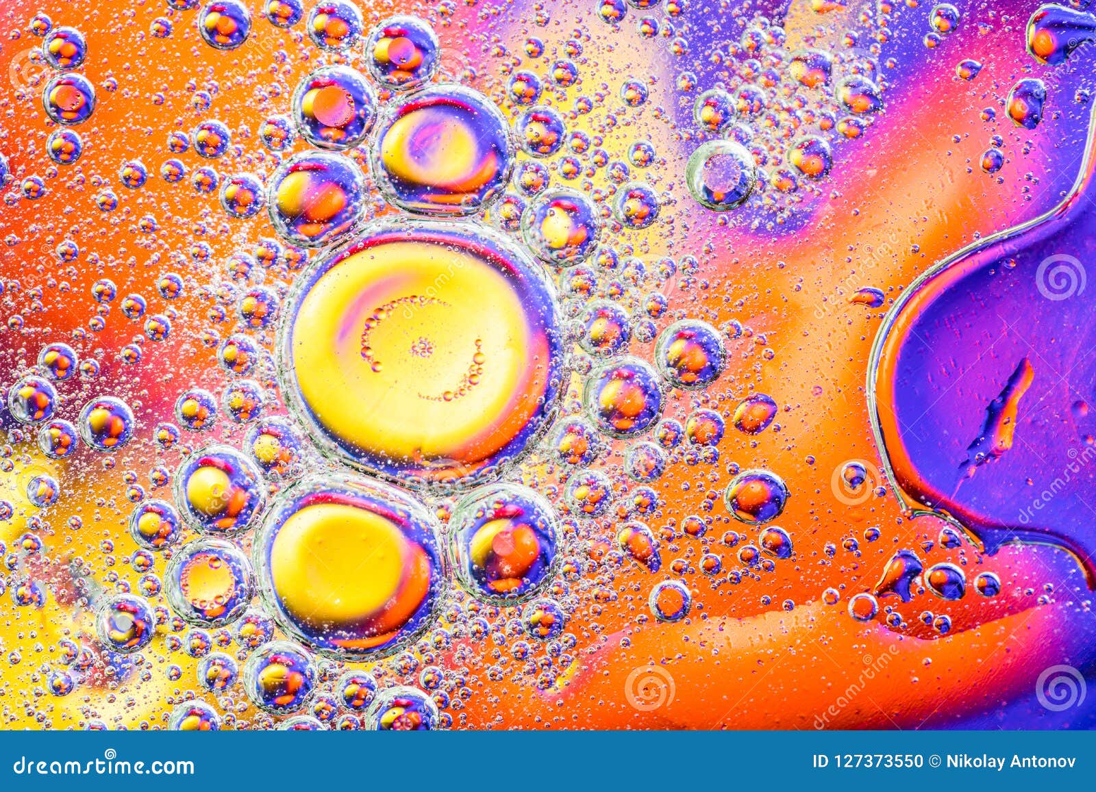 Abstract Background with Colorful Gradient Colors. Oil Drops in Water ...