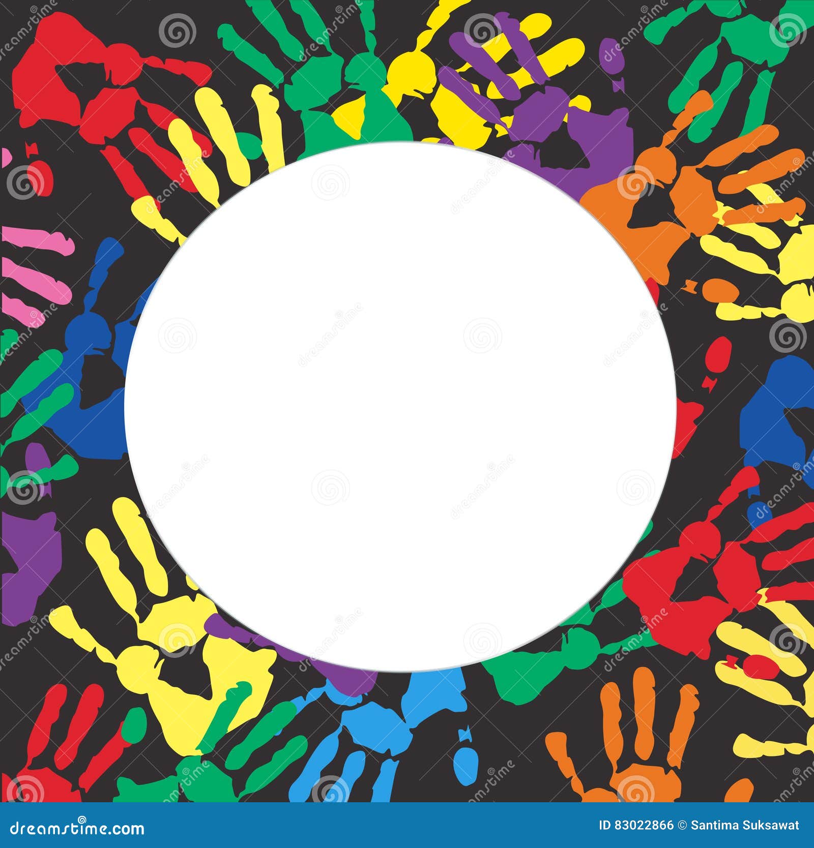 Abstract Background with Colorful Hand Prints Stock Vector ...