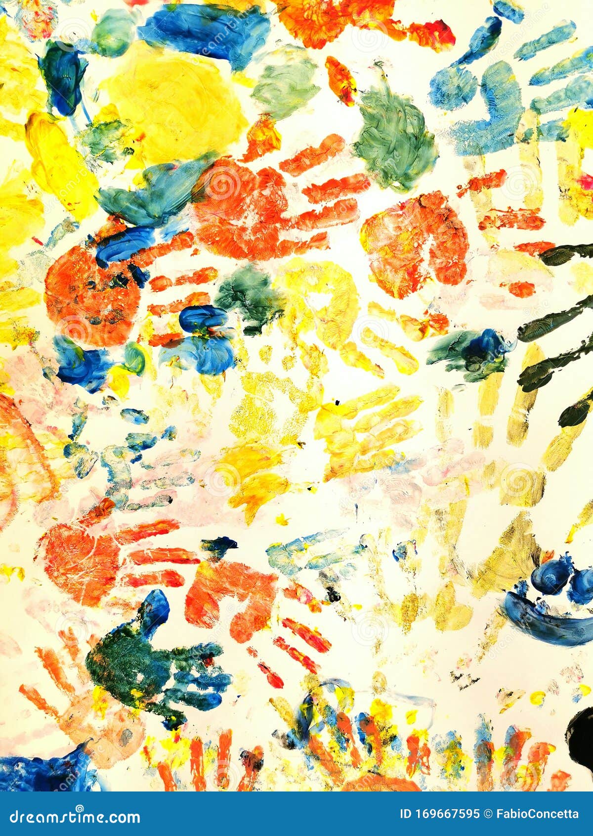 Abstract Background of Colorful Hands Stock Illustration - Illustration ...