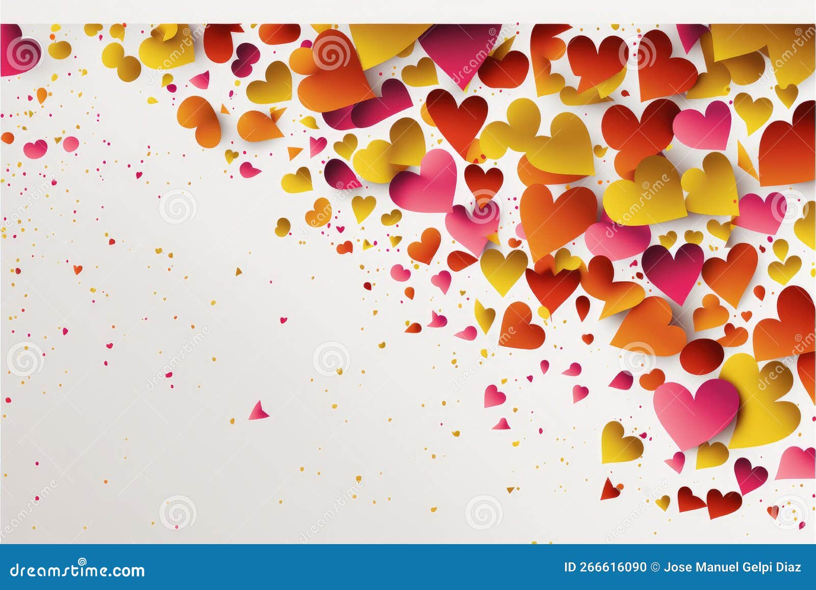 Abstract Background with Colorful Hearts. Copy Space. Generative AI ...
