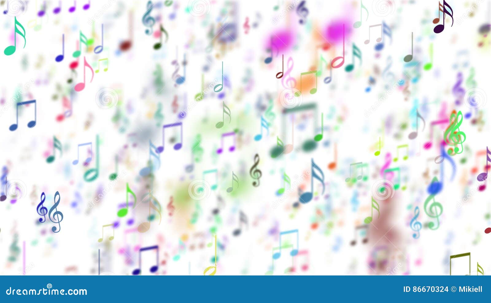 Abstract Background with Colorful Music Notes. Stock Illustration ...