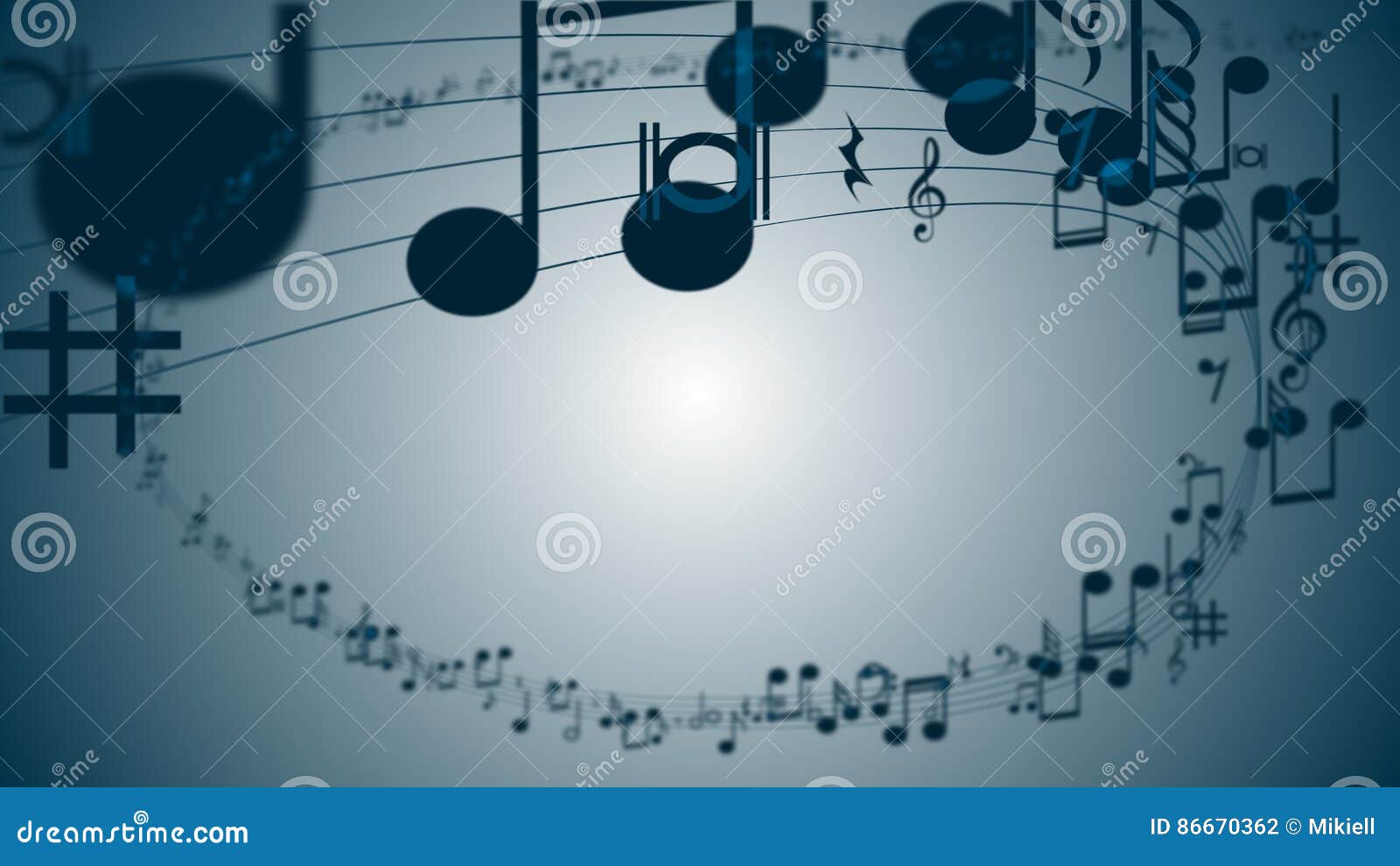 Abstract Background with Colorful Music Notes. Stock Illustration ...