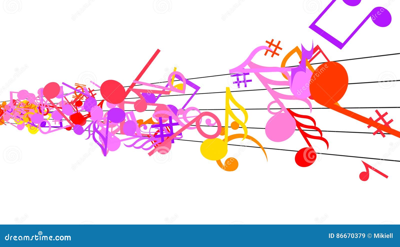 Abstract Background with Colorful Music Notes. Stock Illustration ...