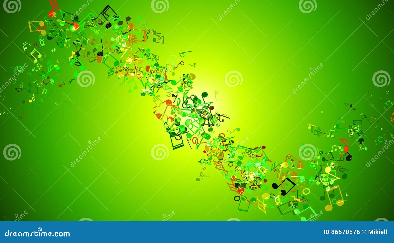 Abstract Background with Colorful Music Notes. Stock Illustration ...