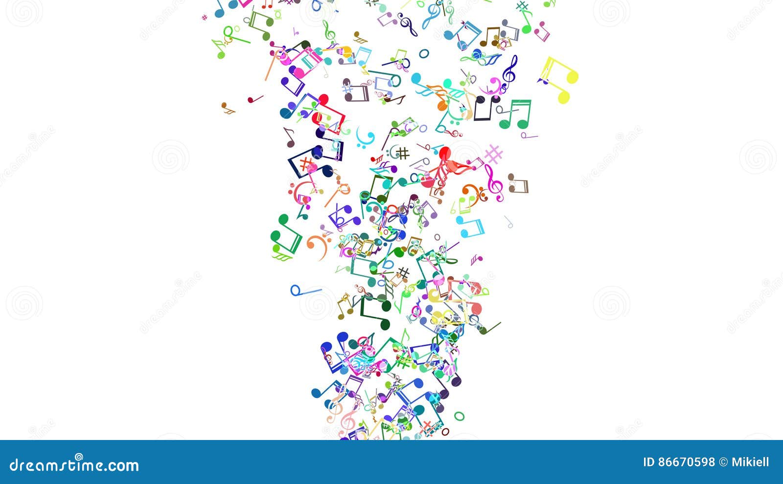 Abstract Background with Colorful Music Notes. Stock Illustration ...