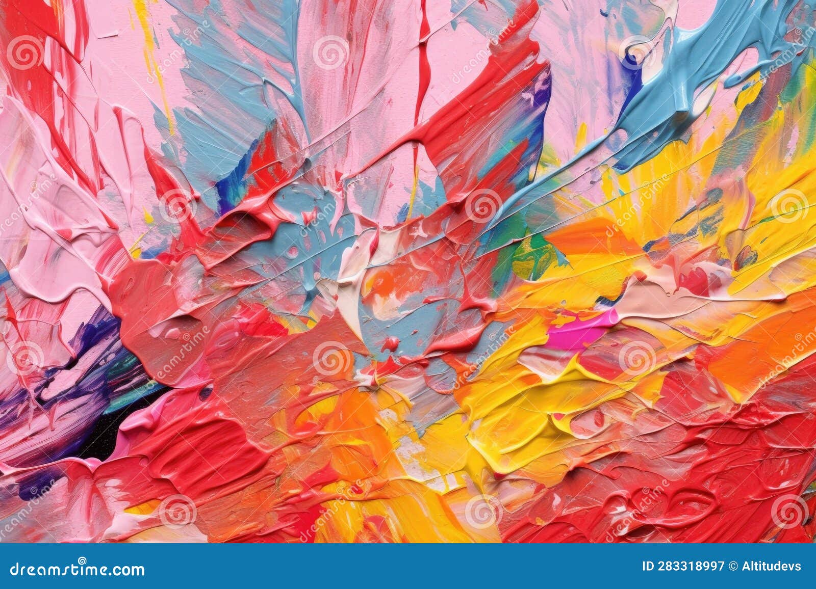 Abstract Background of Colorful Paint Splatter Forming Rainbow Spectrum ...