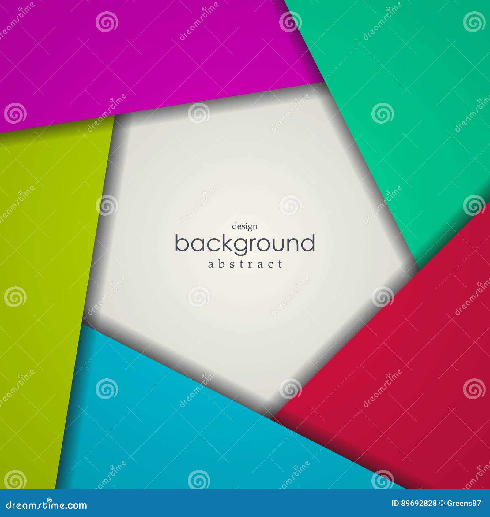 Colorful Set Of Pentagon Shape Objects. Visual Dictionary Cartoon ...