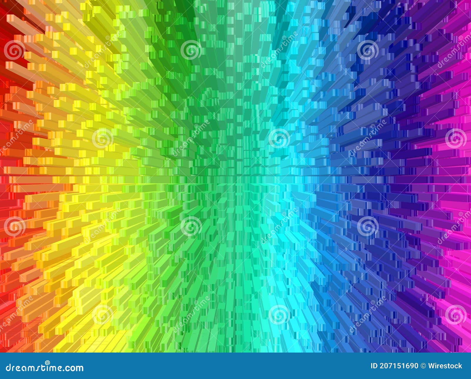 Abstract Background with Colorful Pixelated Cubes and Patterns Stock ...