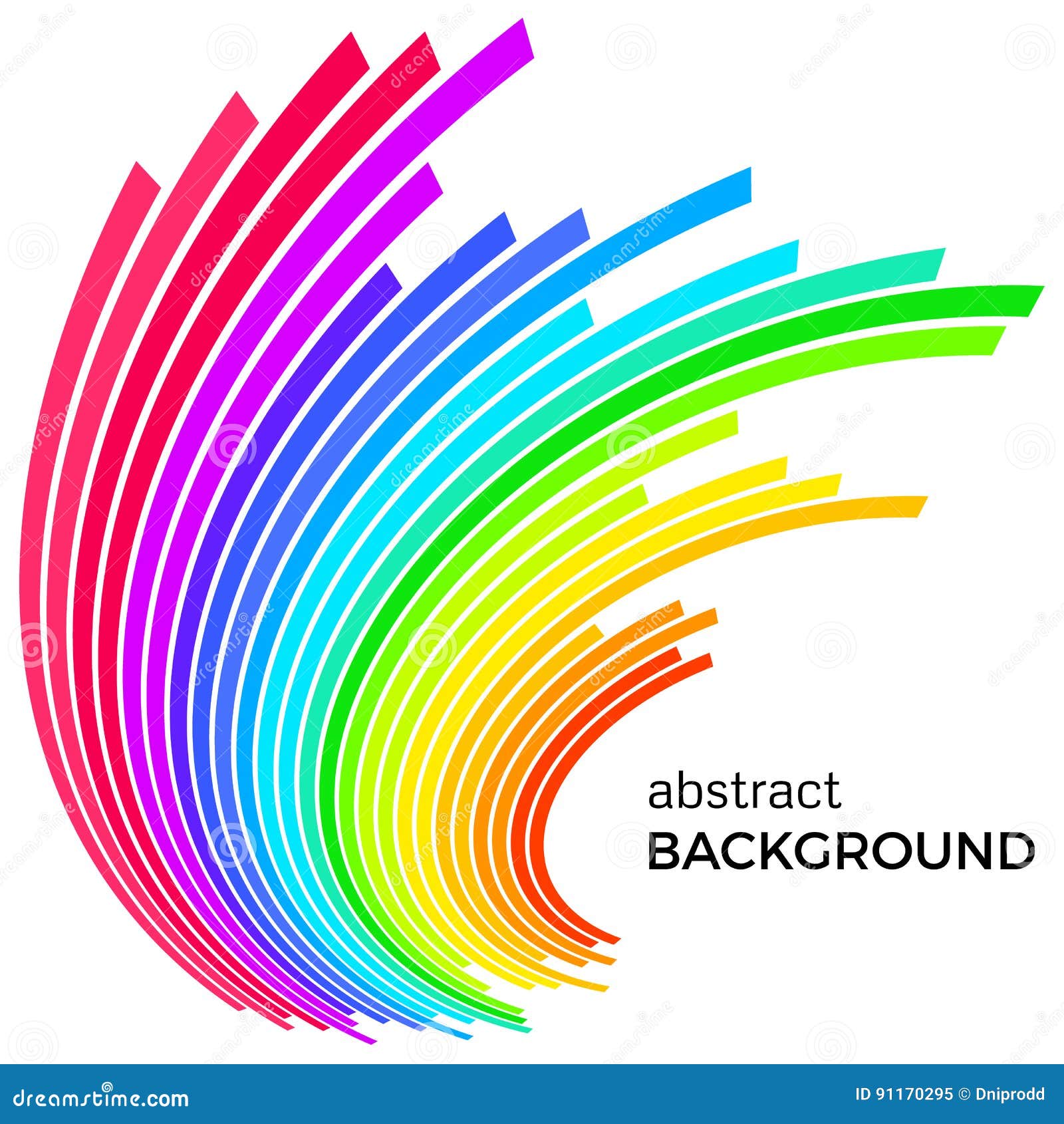 Abstract Background with Colorful Rainbow Lines. Colored Circles with ...
