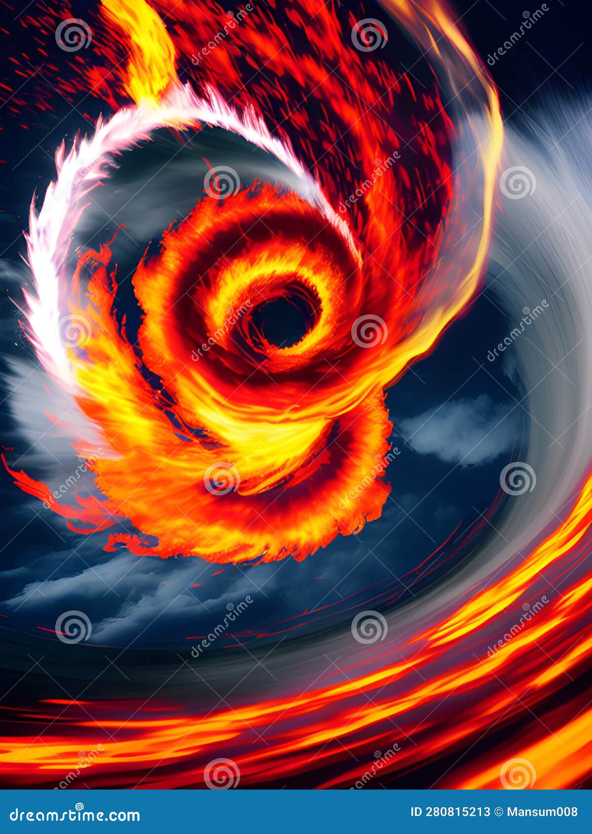 Abstract Background with Colorful Smoke and Fire Spin, AI Generated ...