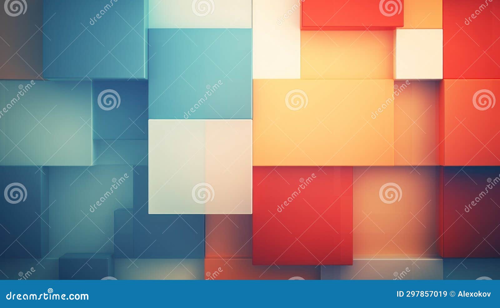 Abstract Background with Colorful Squares. 3d Rendering, 3d ...