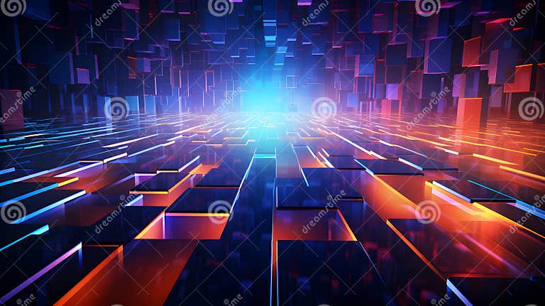 Abstract Background of Colorful Transparent Rectangles on Black ...