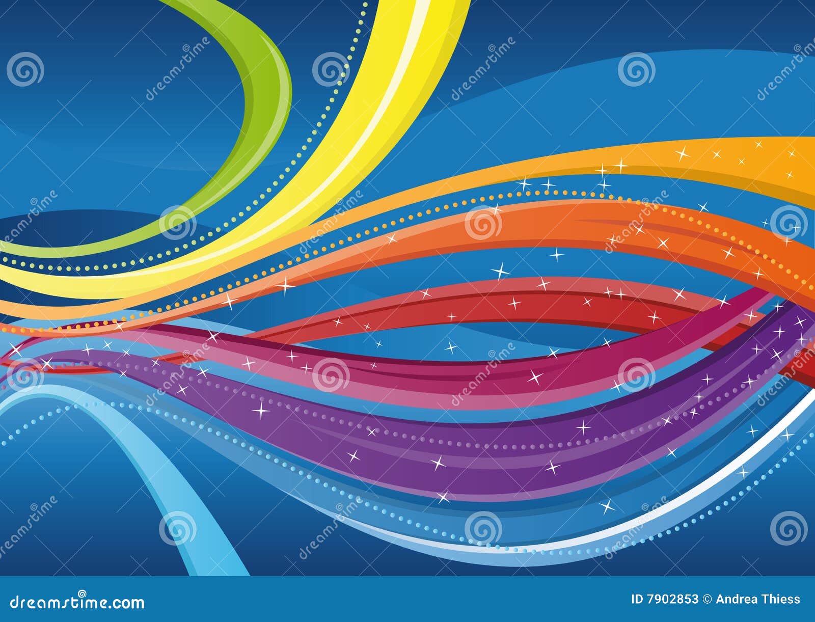Colorful Waves.Template For Visiting Cards, Labels, Fliers, Banners ...