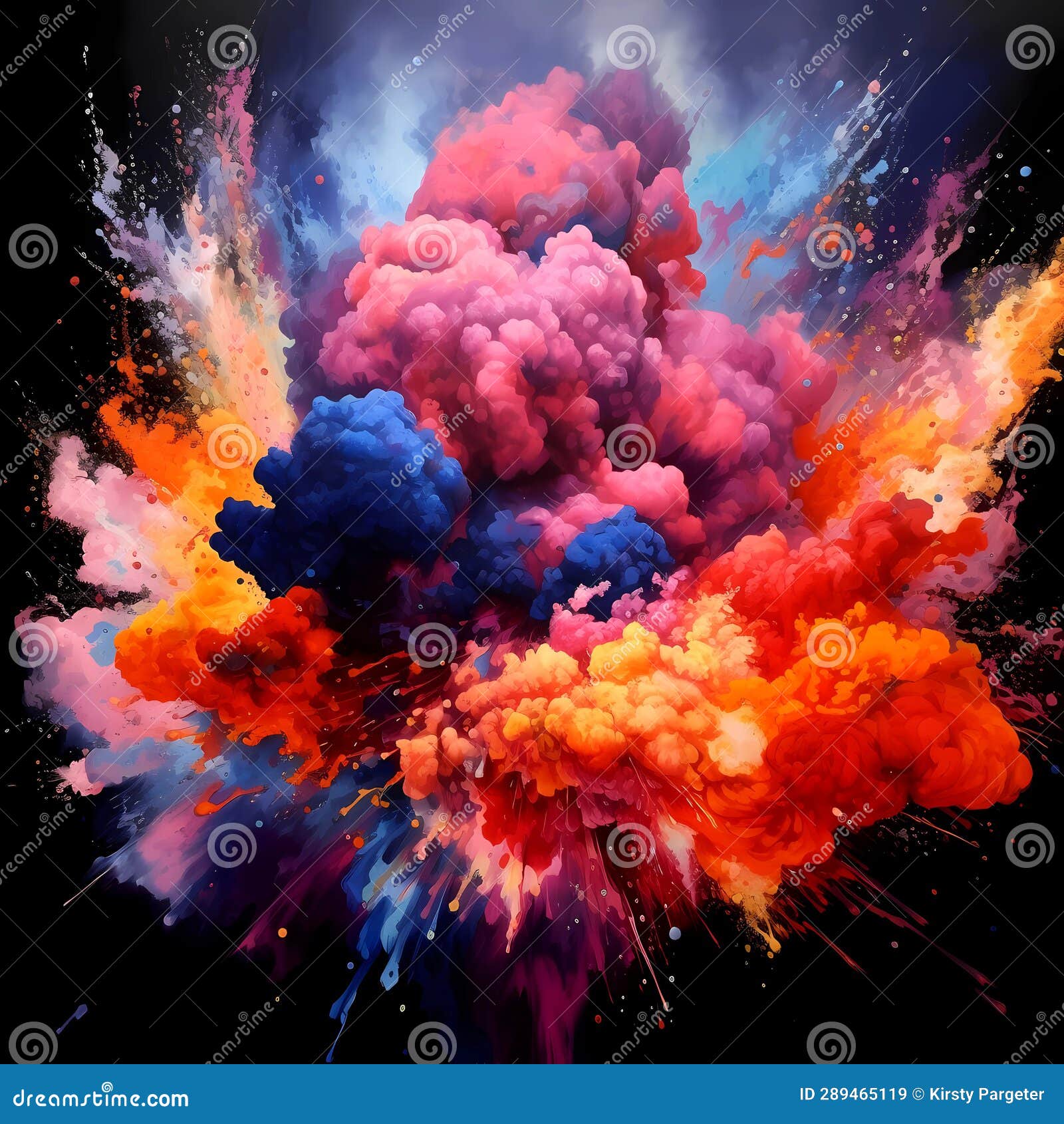 Abstract Background with Colourful Explosing Painted Smoke Stock ...