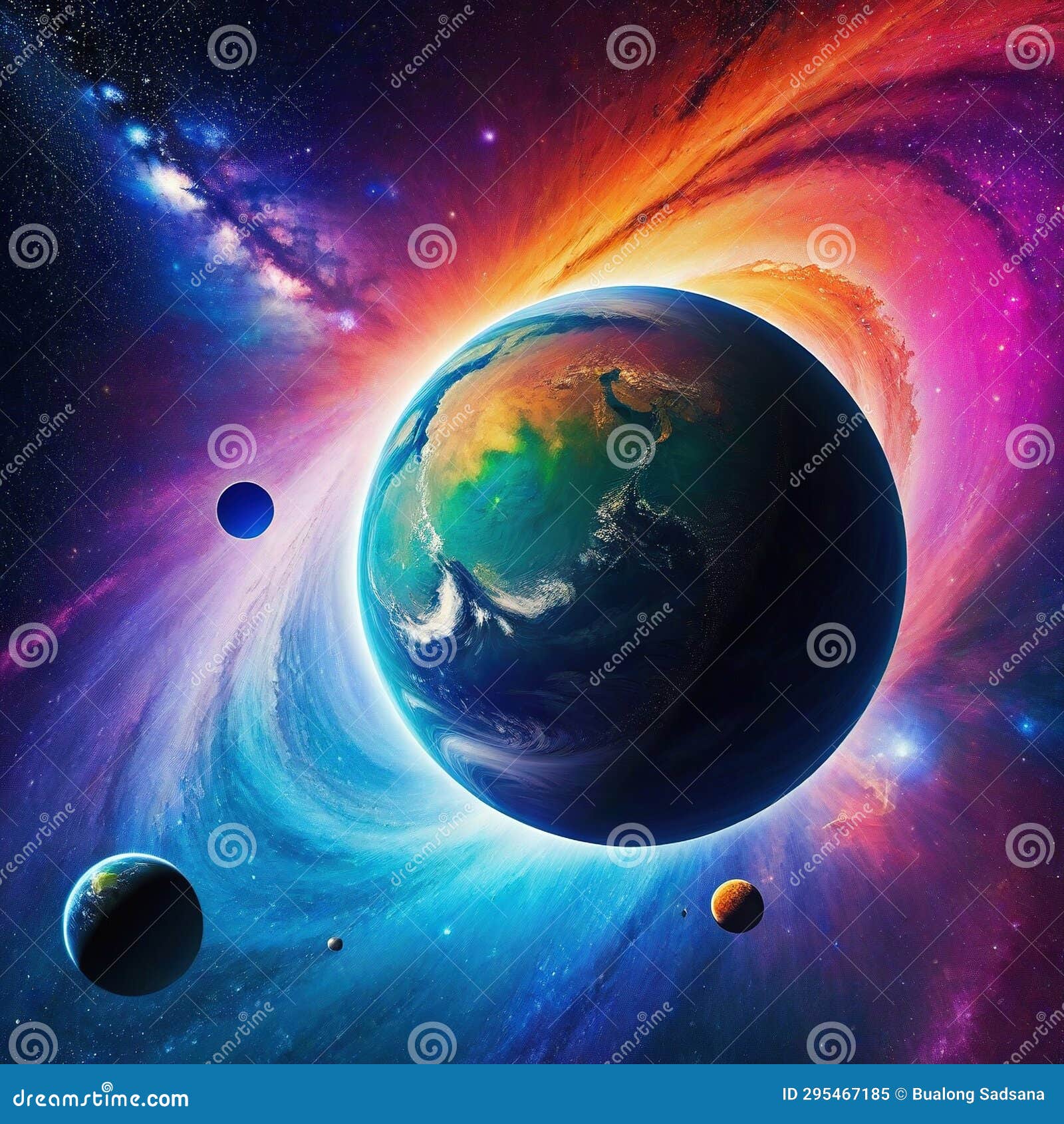 Colourful Planet Earth Globes Royalty-Free Cartoon | CartoonDealer.com ...