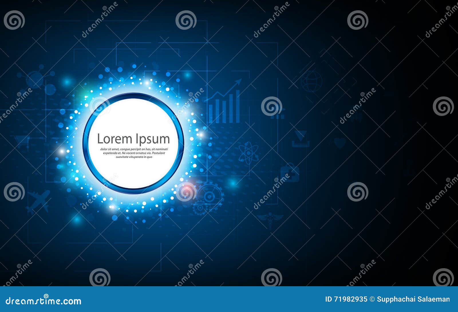 Abstract Background Communication Network Technology Concept Circle ...