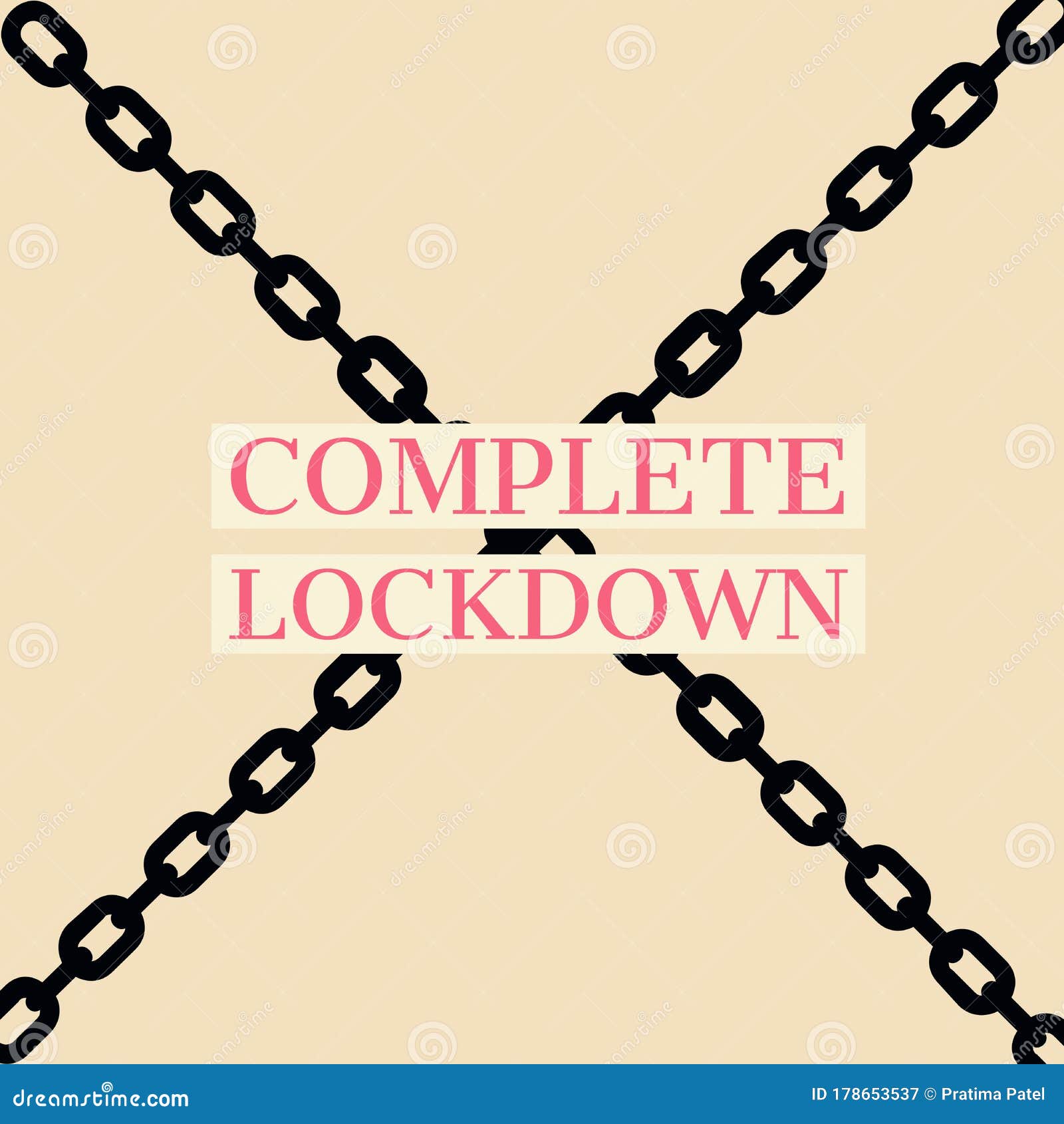 Abstract Background of Complete Lockdown, Chains Symbol Pattern Drawn ...