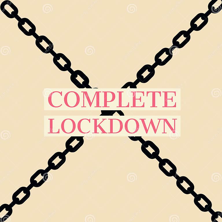 Abstract Background of Complete Lockdown, Chains Symbol Pattern Drawn ...