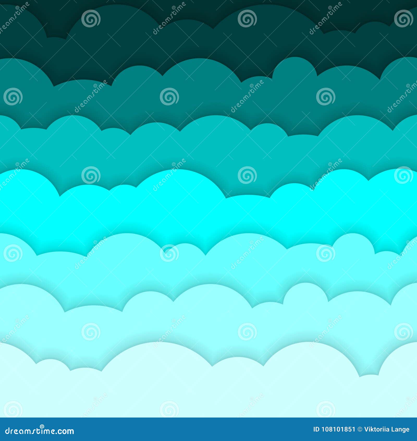 Abstract Background Composed of Blue Paper Clouds. Stock Vector ...