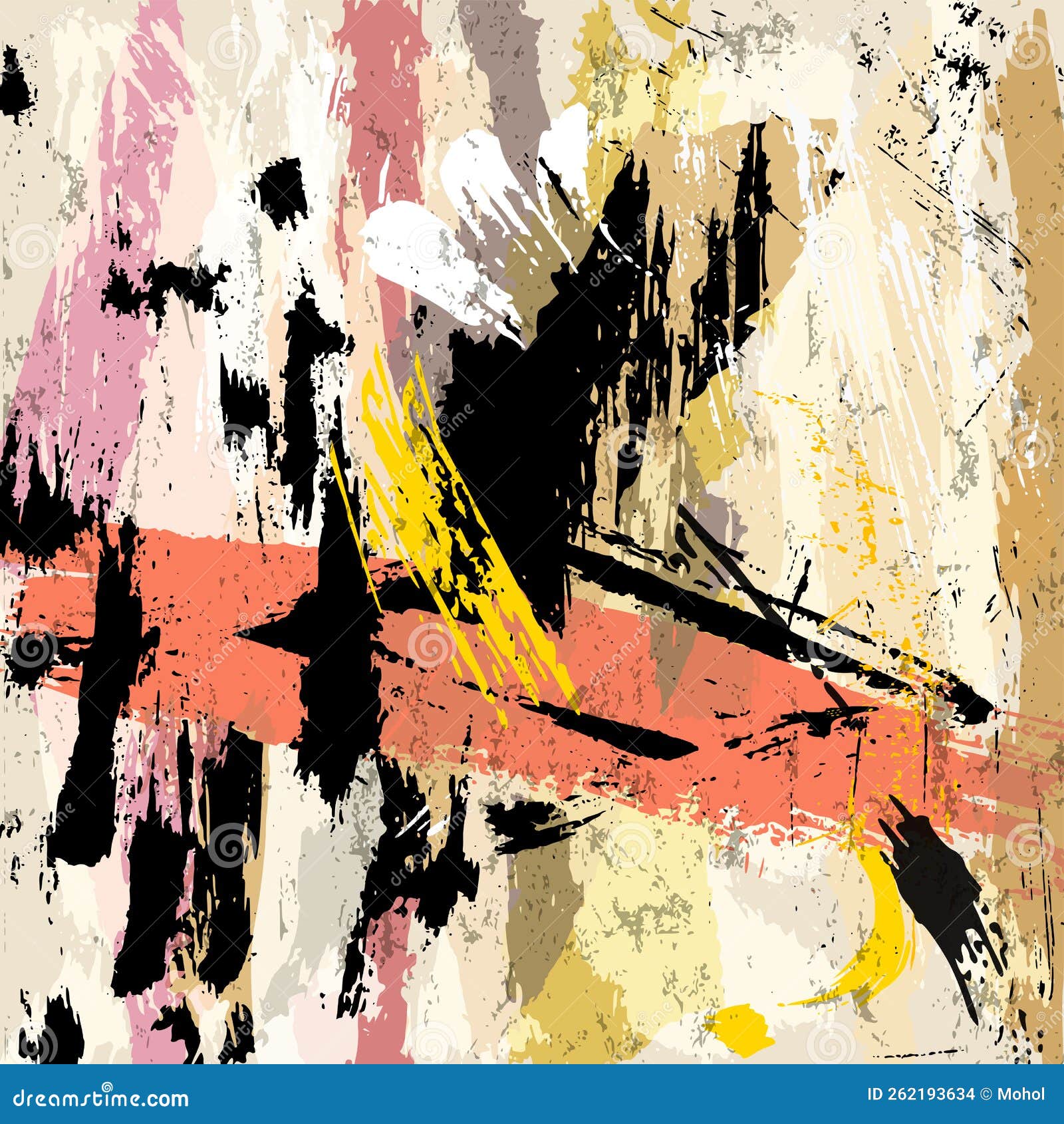 Abstract Background Composition, with Paint Strokes and Splashes ...