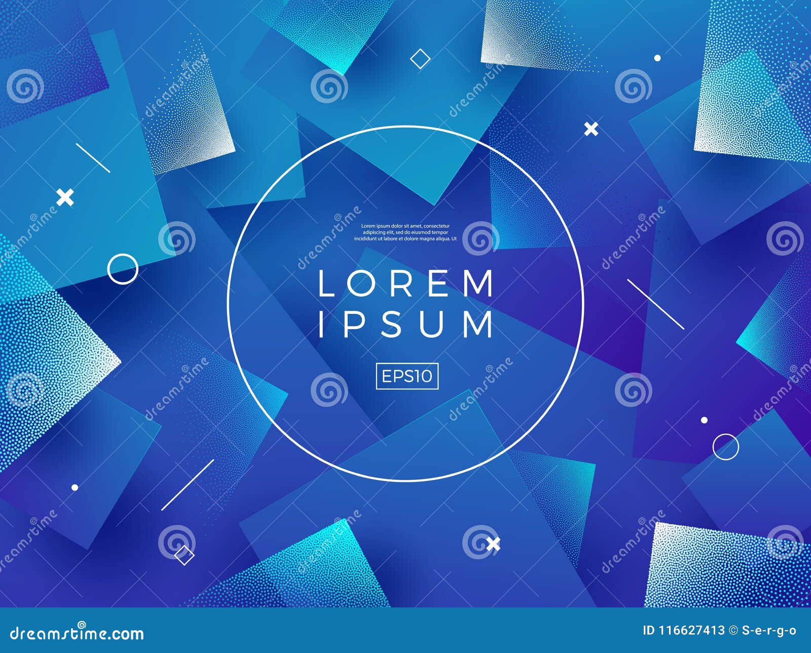 Abstract Background. Composition with Square Shapes and Round Frame for ...