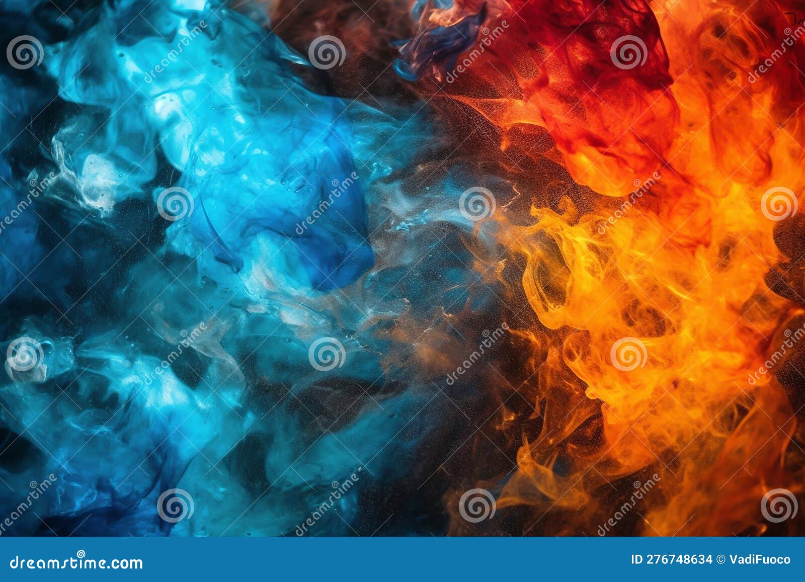 Abstract Background, Confronting Heat and Cold. Art Background of Red ...
