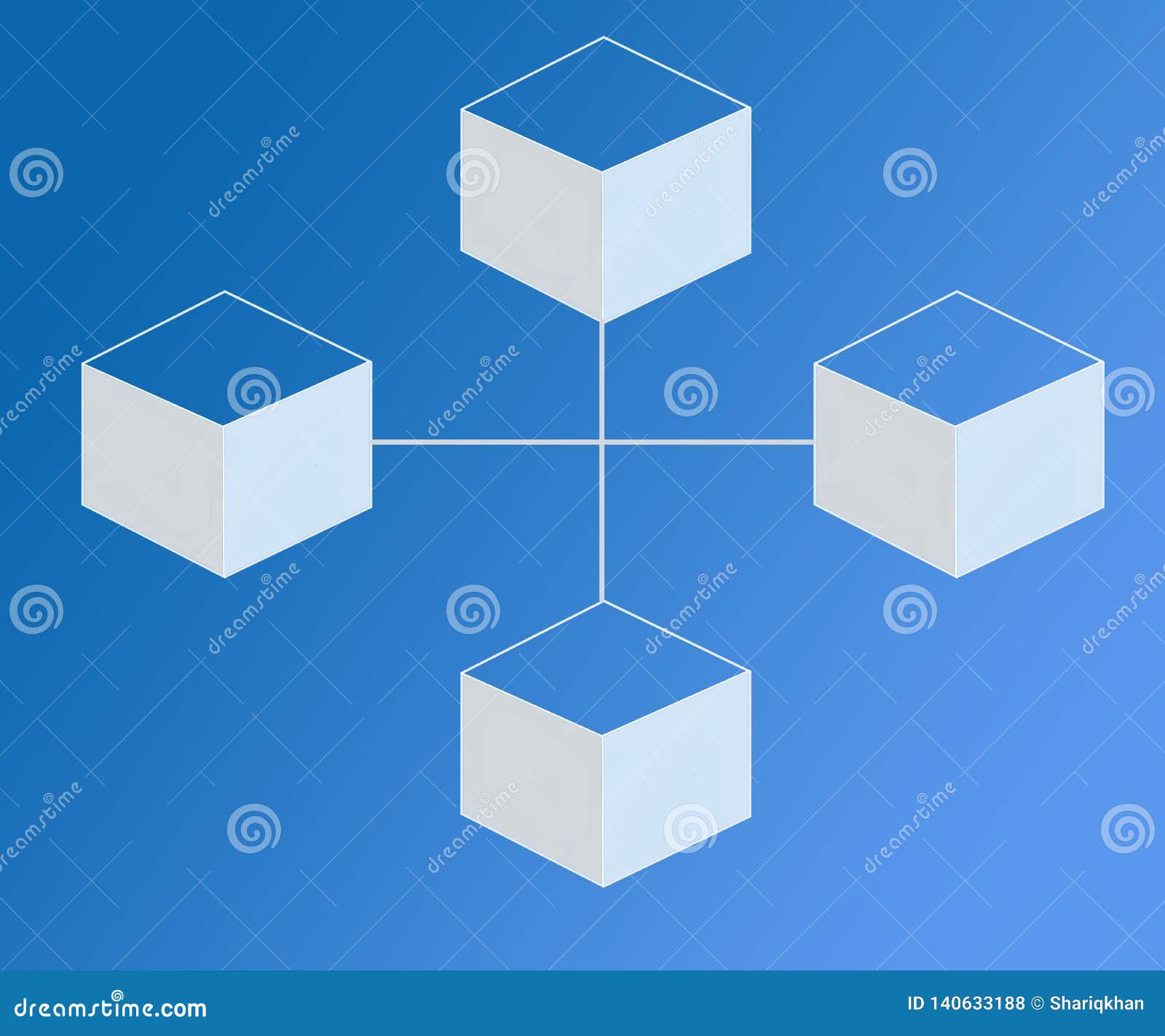 Abstract Background Connected Blocks Bitcoin on Blue Gradients Stock ...