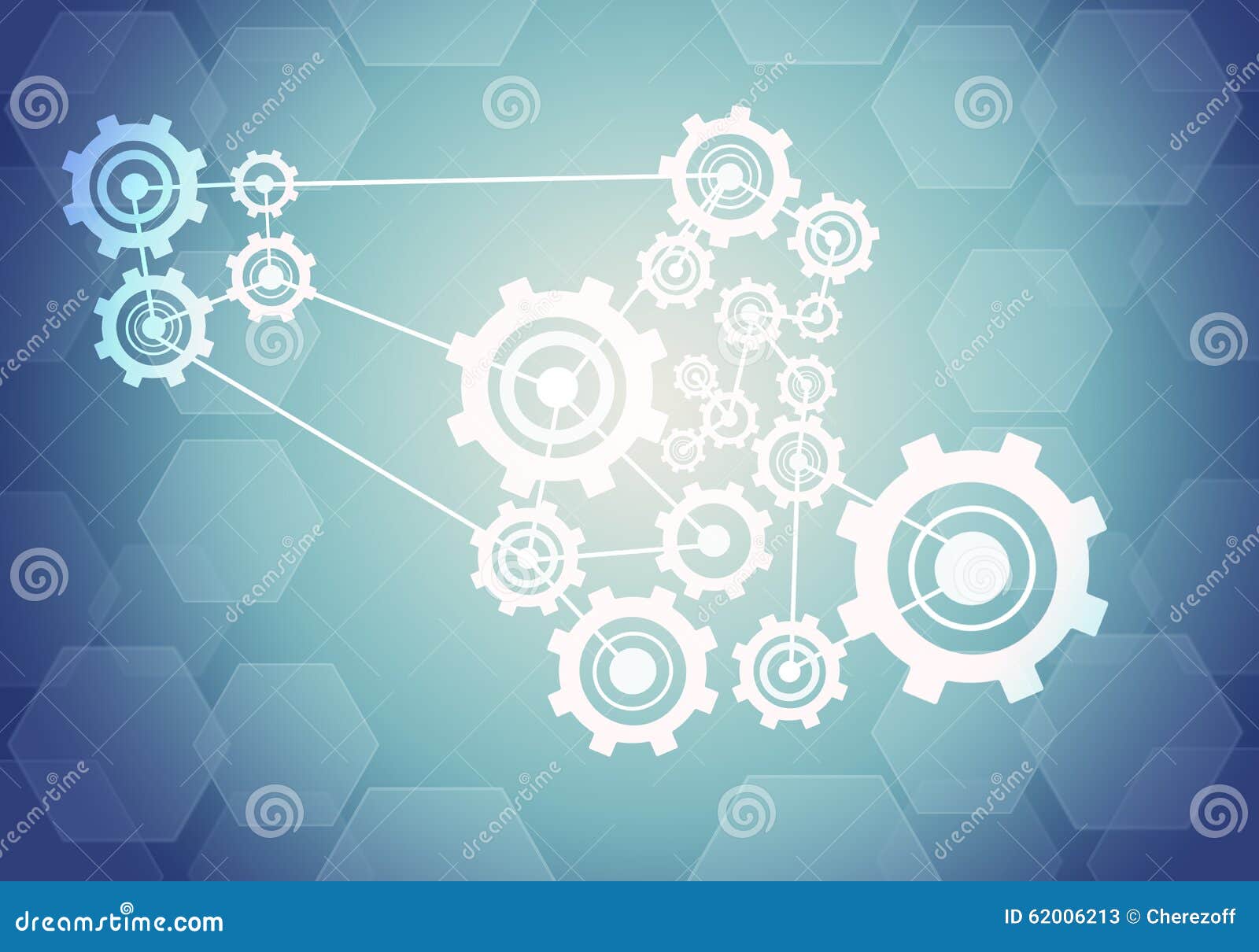 Abstract Background with Connected Cogs Stock Illustration ...